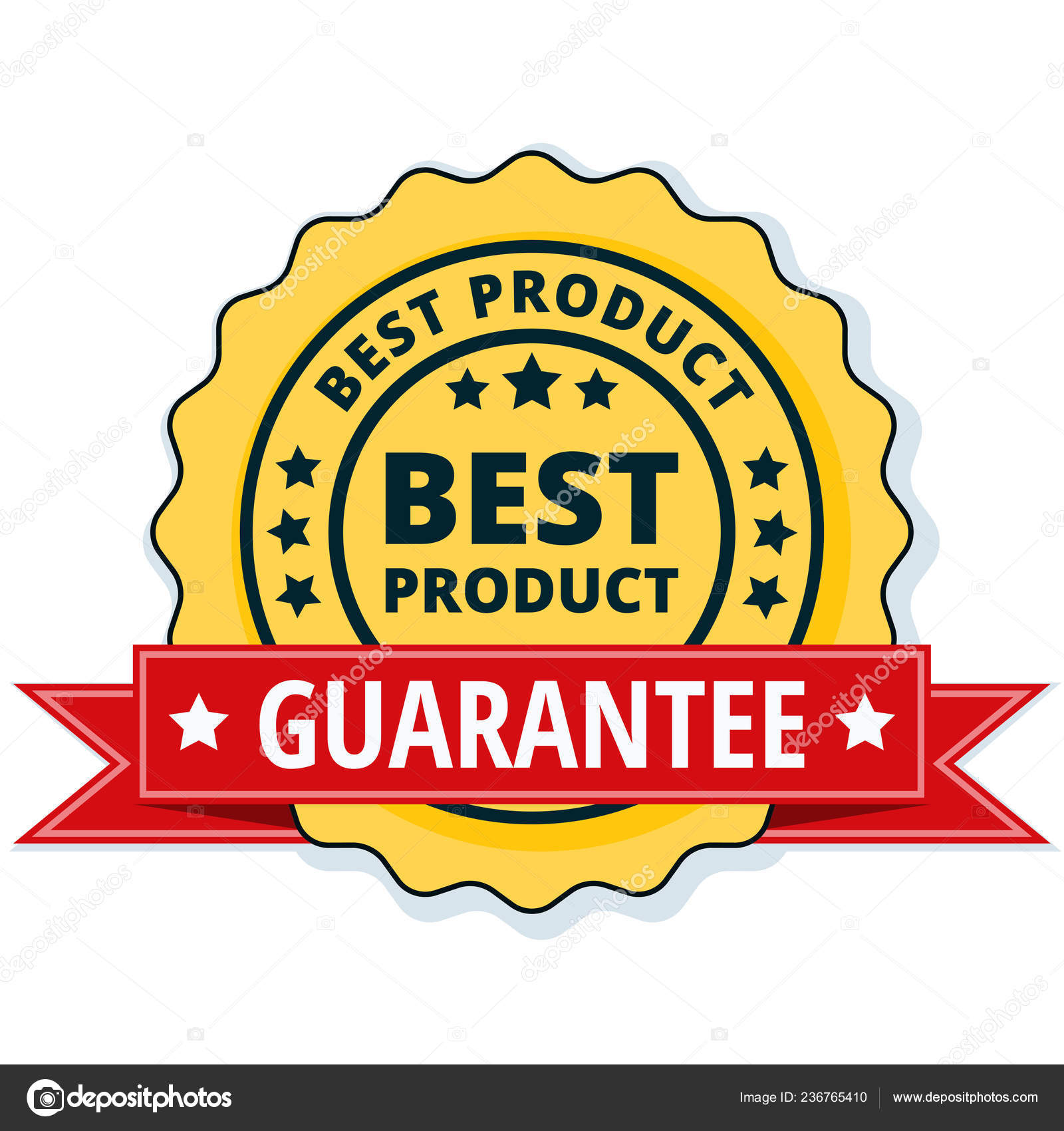 Best Product Label Guarantee Red Ribbon Vector Illustration Stock ...