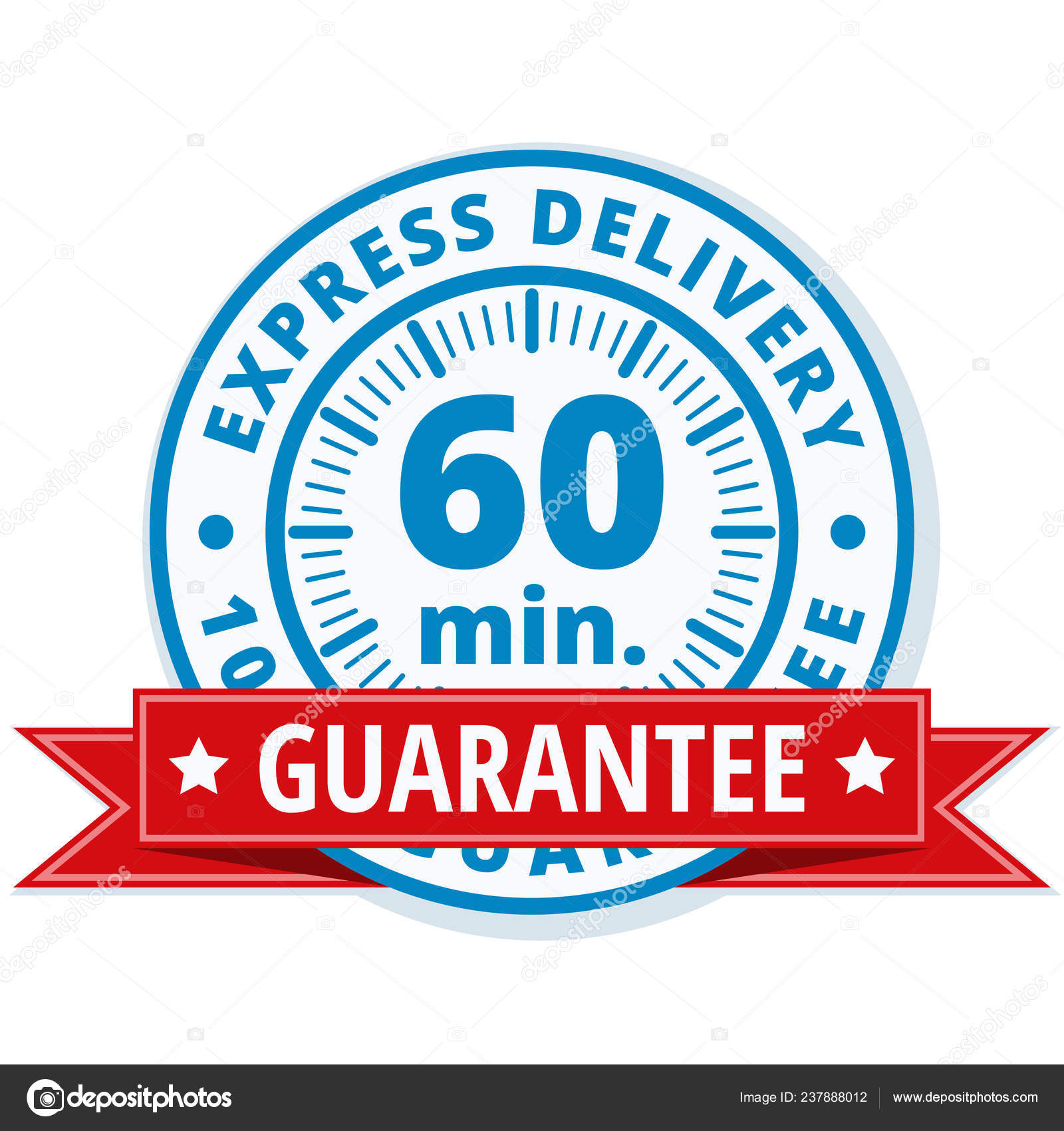 Express Delivery Guarantee Label Red Ribbon Vector Illustration Stock ...