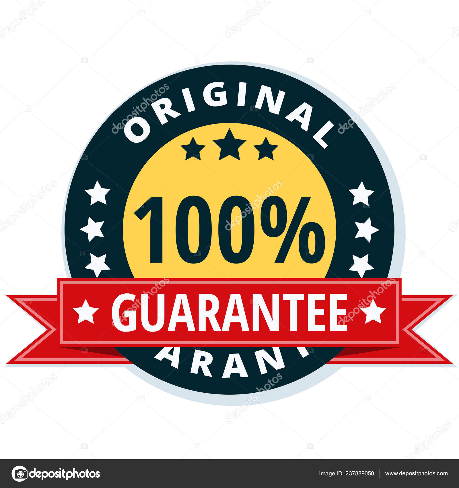 Original Guaranteed Icon Red Ribbon Vector Illustration Stock Vector ...