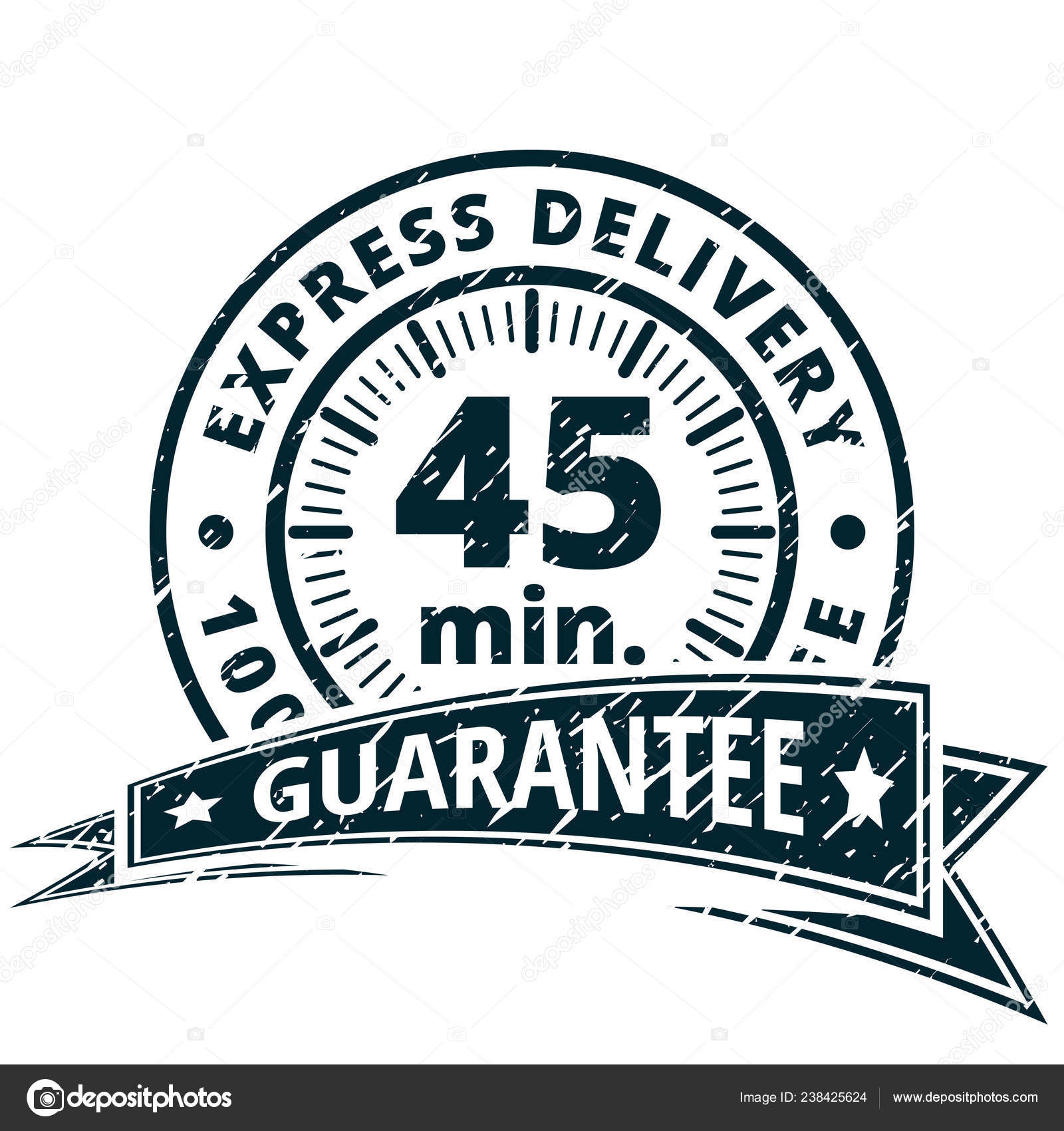 Minutes Delivery Label Black Ribbon Vector Illustration Stock Vector ...