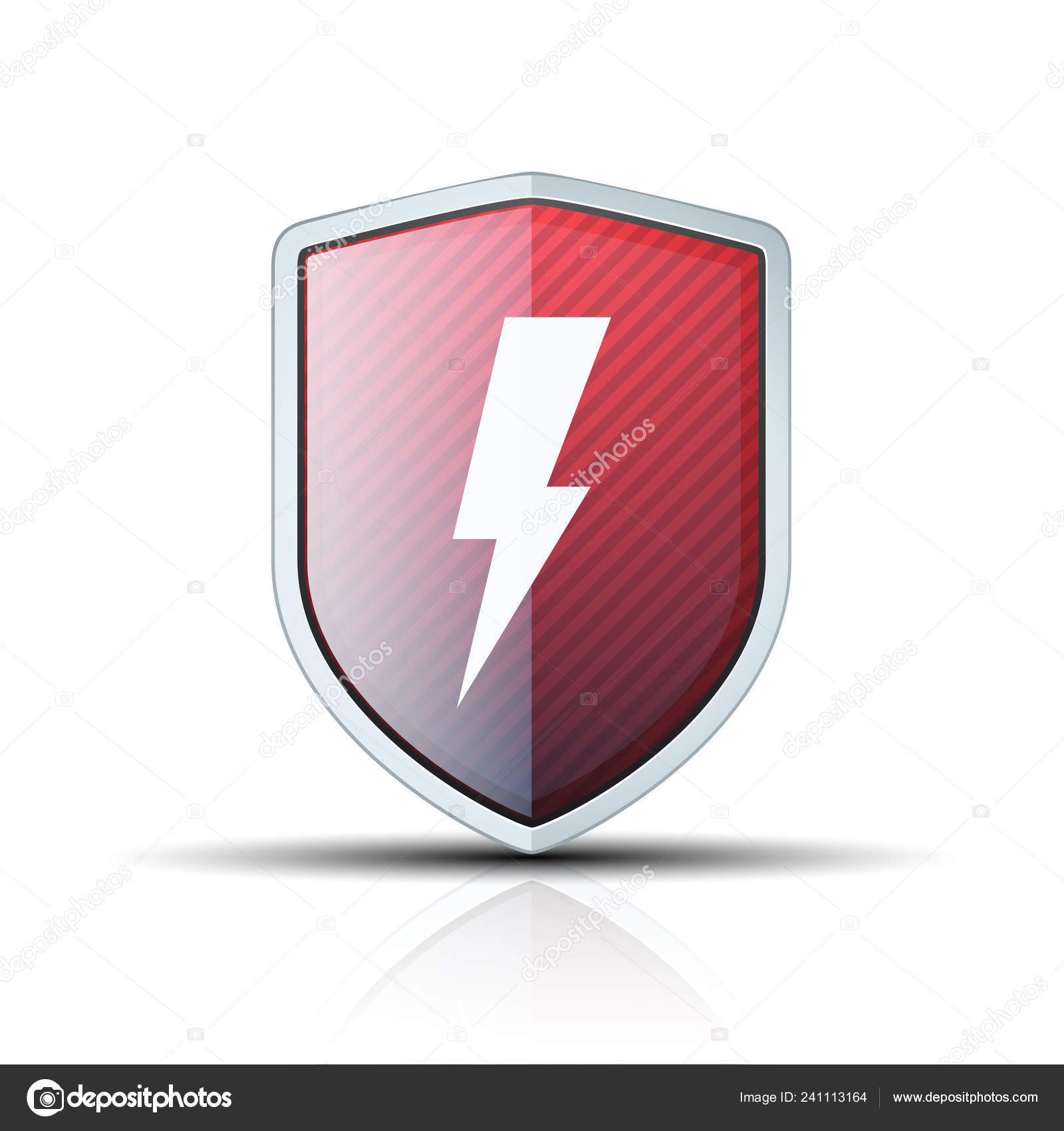 Lightning Shield Sign Vector Illustration Stock Vector by ©Yuriy ...