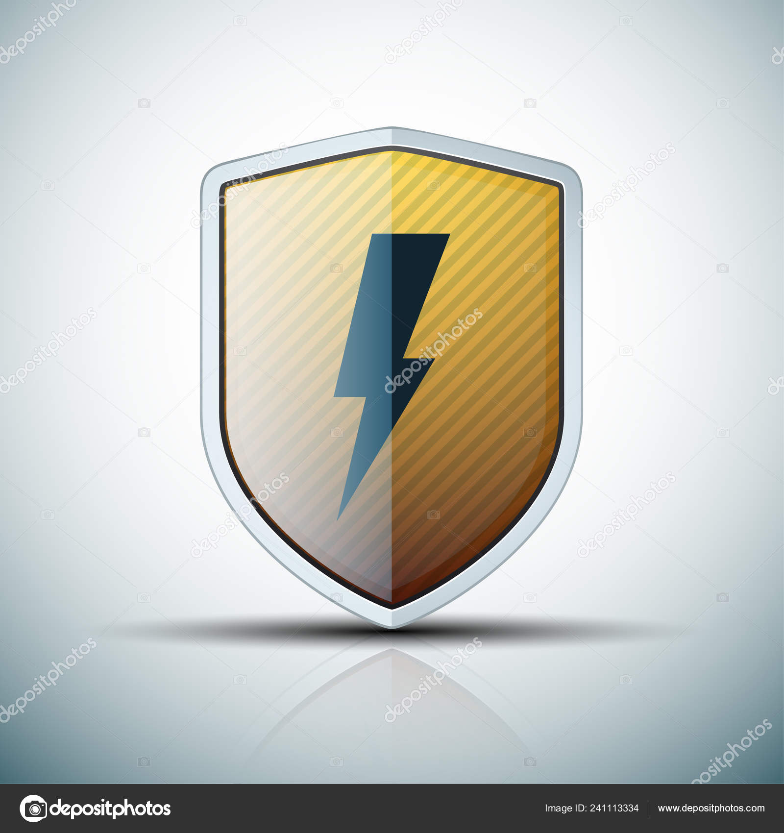 Lightning Shield Sign Vector Illustration Stock Vector by ©Yuriy ...