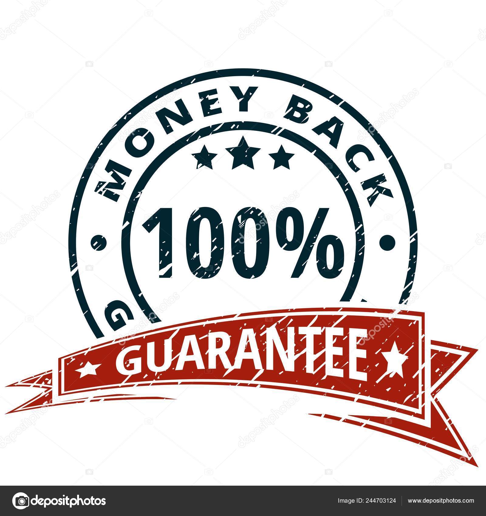 Money Back Guarantee Icon Red Ribbon Vector Illustration Stock Vector ...