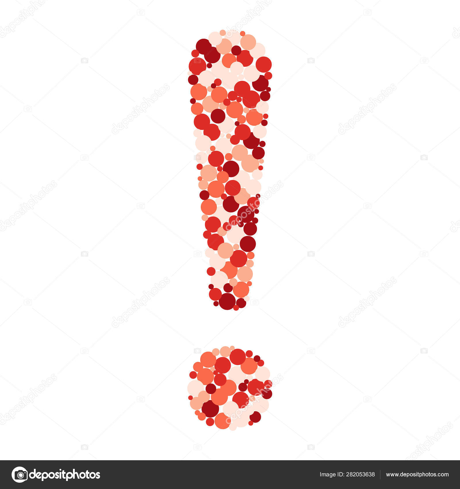 Exclamation Mark Color Distributed Circles Dots Illustration Stock ...