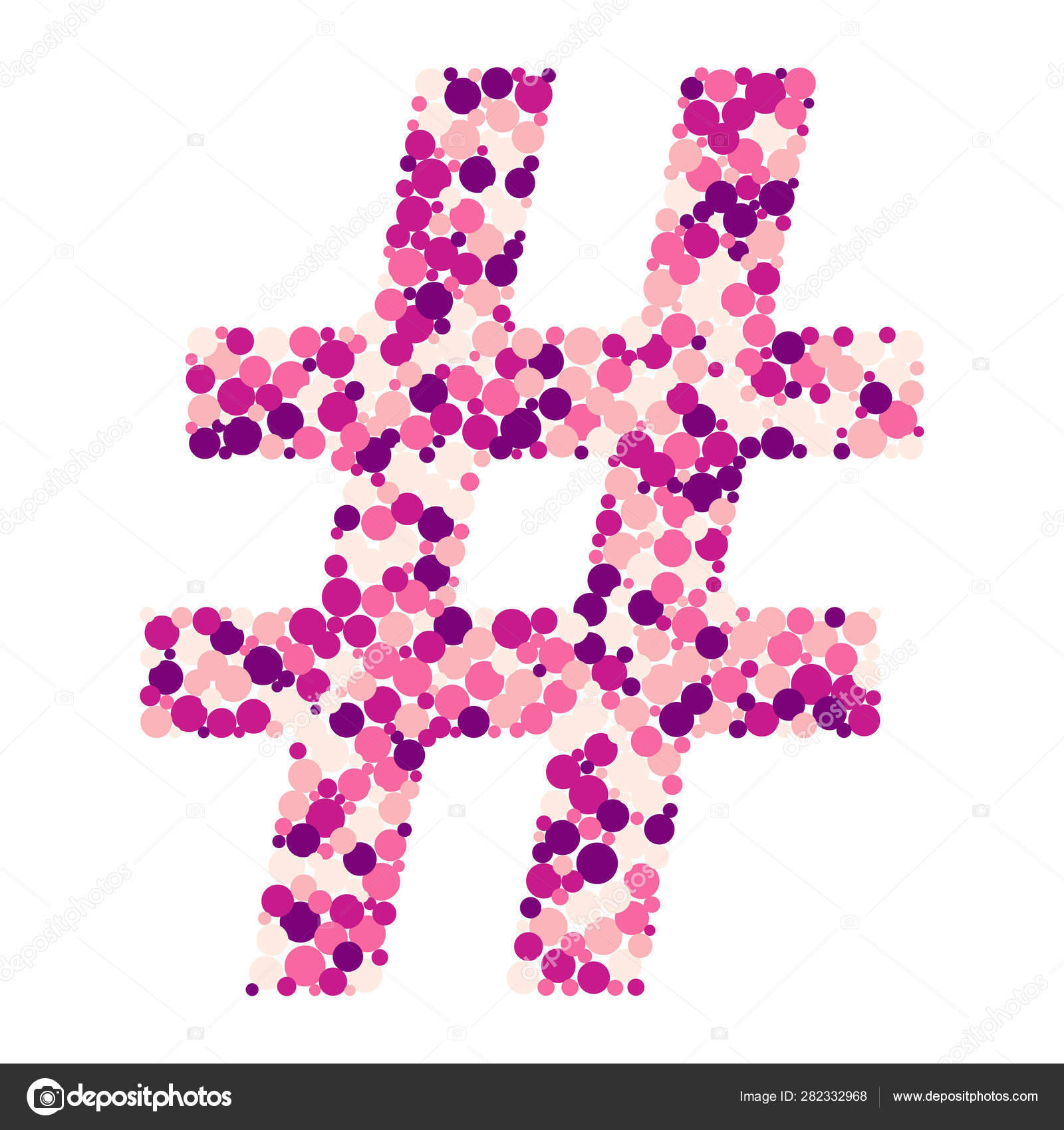 Hash Sharp Sing Color Distributed Circles Dots Illustration Stock ...