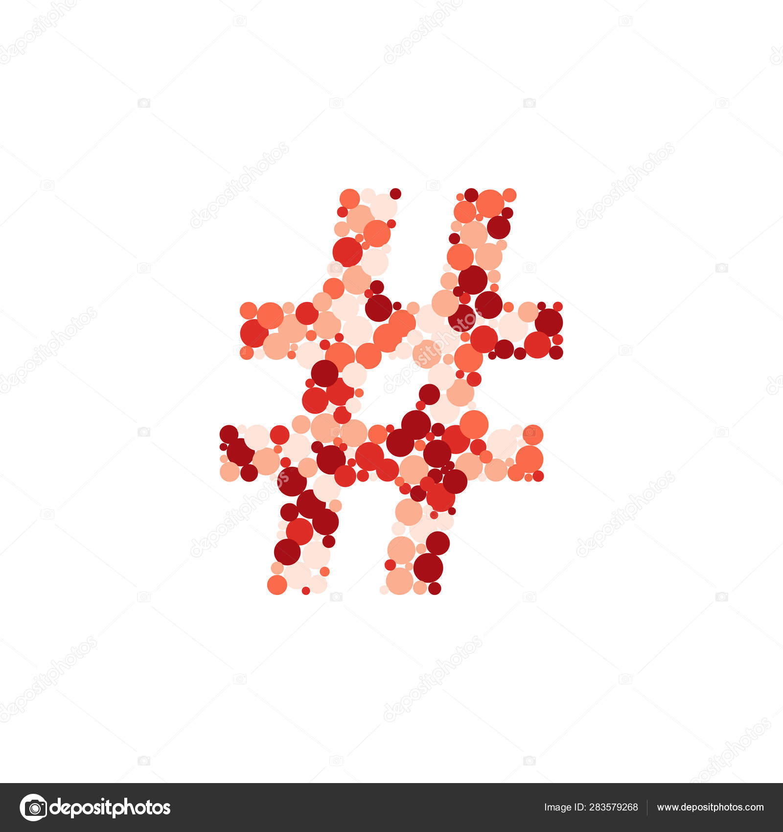 Hash Sharp Sing Color Distributed Circles Dots Illustration — Stock ...