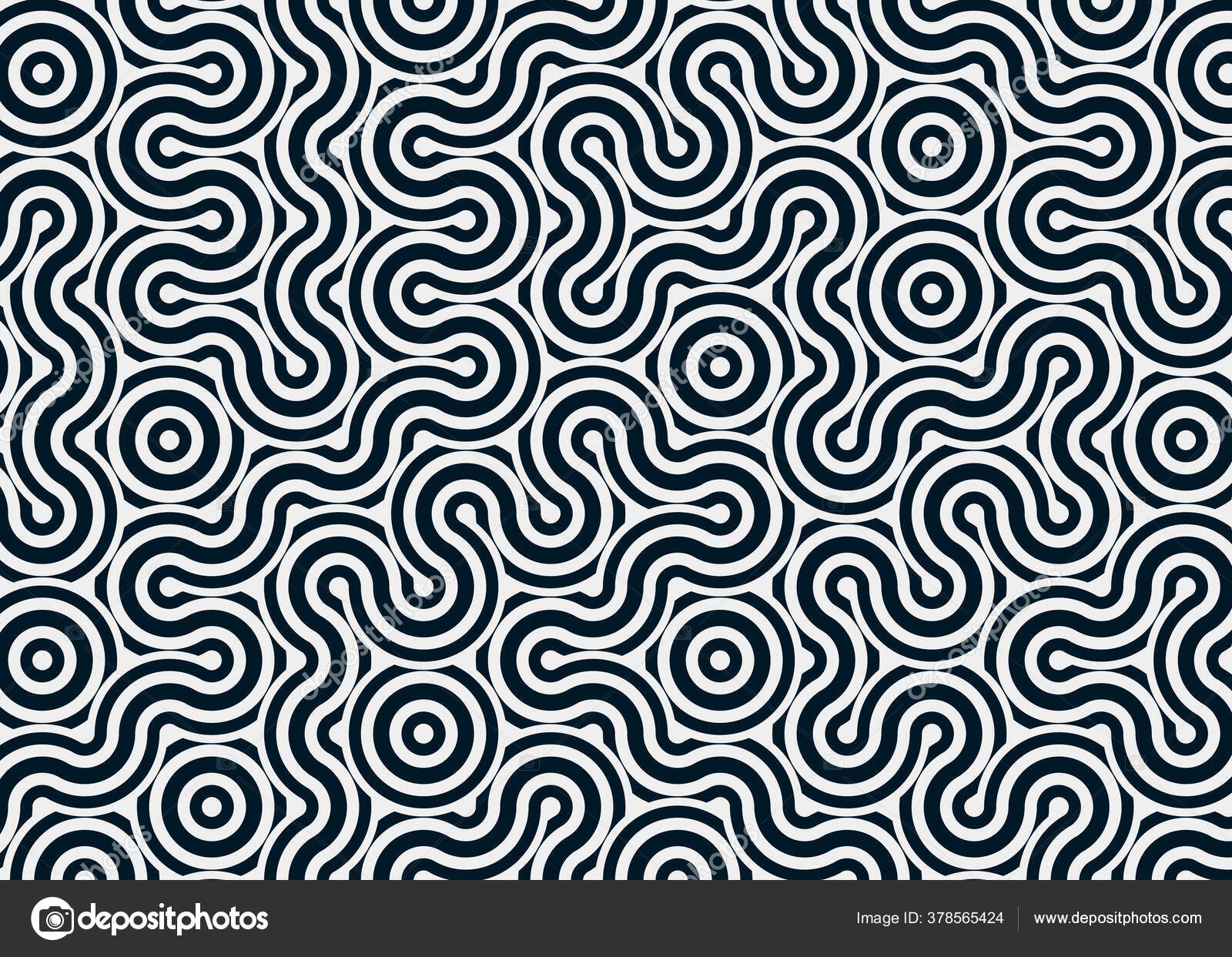 Colorful Tile Seamless Random Interweaving Wavy Lines Pattern ...