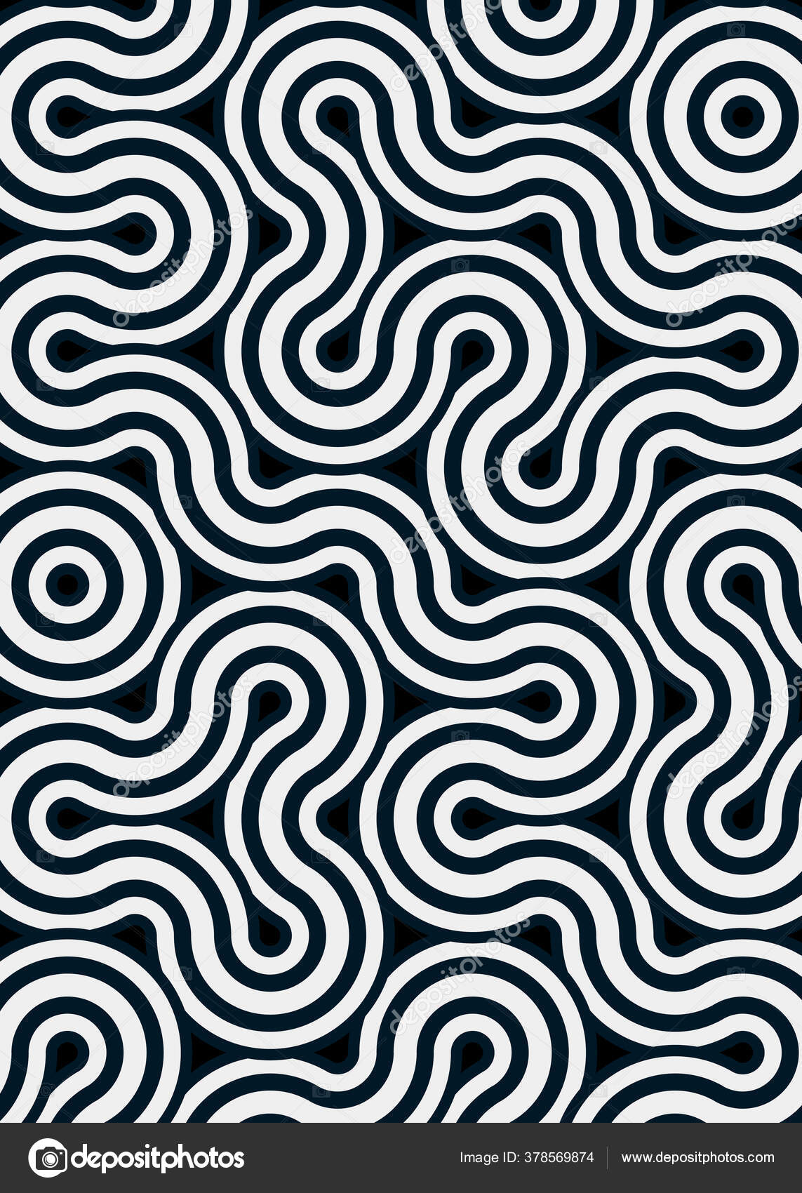 Colorful Tile Seamless Random Interweaving Wavy Lines Pattern ...