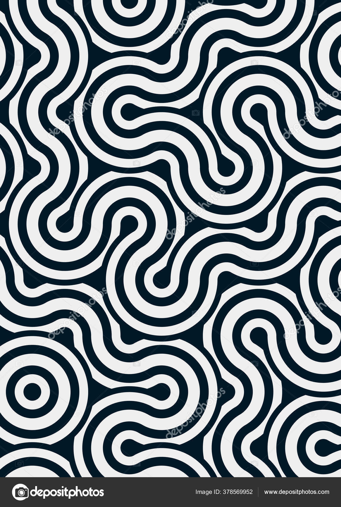 Colorful Tile Seamless Random Interweaving Wavy Lines Pattern ...