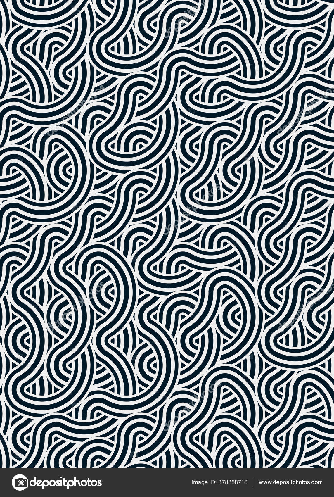 Colorful Tile Seamless Random Interweaving Wavy Lines Pattern ...