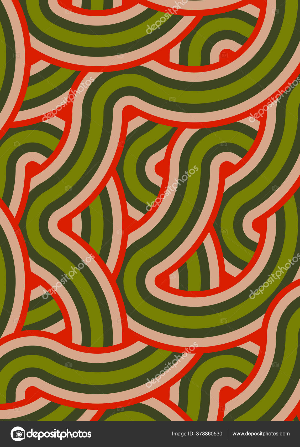 Colorful Tile Seamless Random Interweaving Wavy Lines Pattern ...