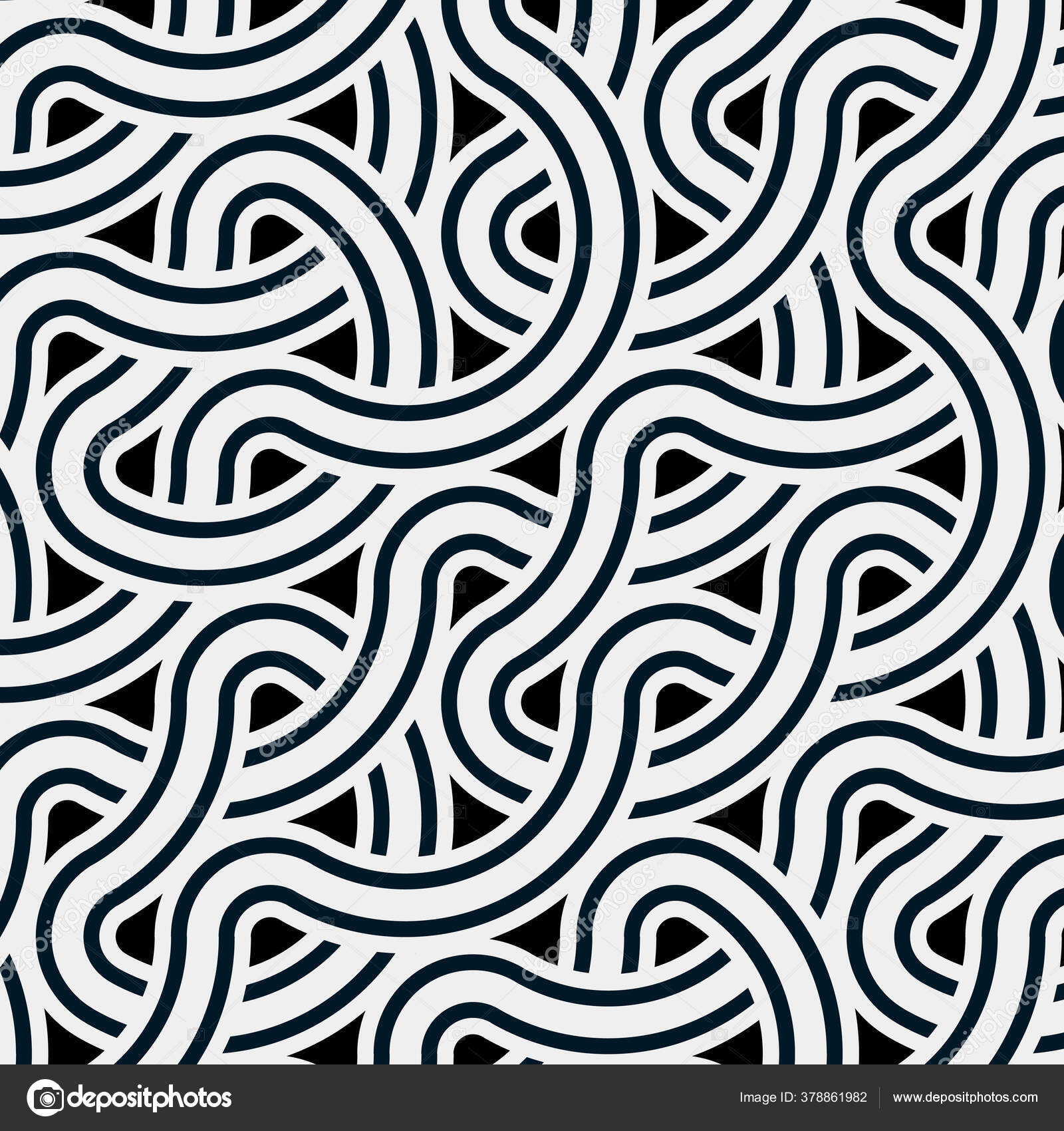 Colorful Tile Seamless Random Interweaving Wavy Lines Pattern ...