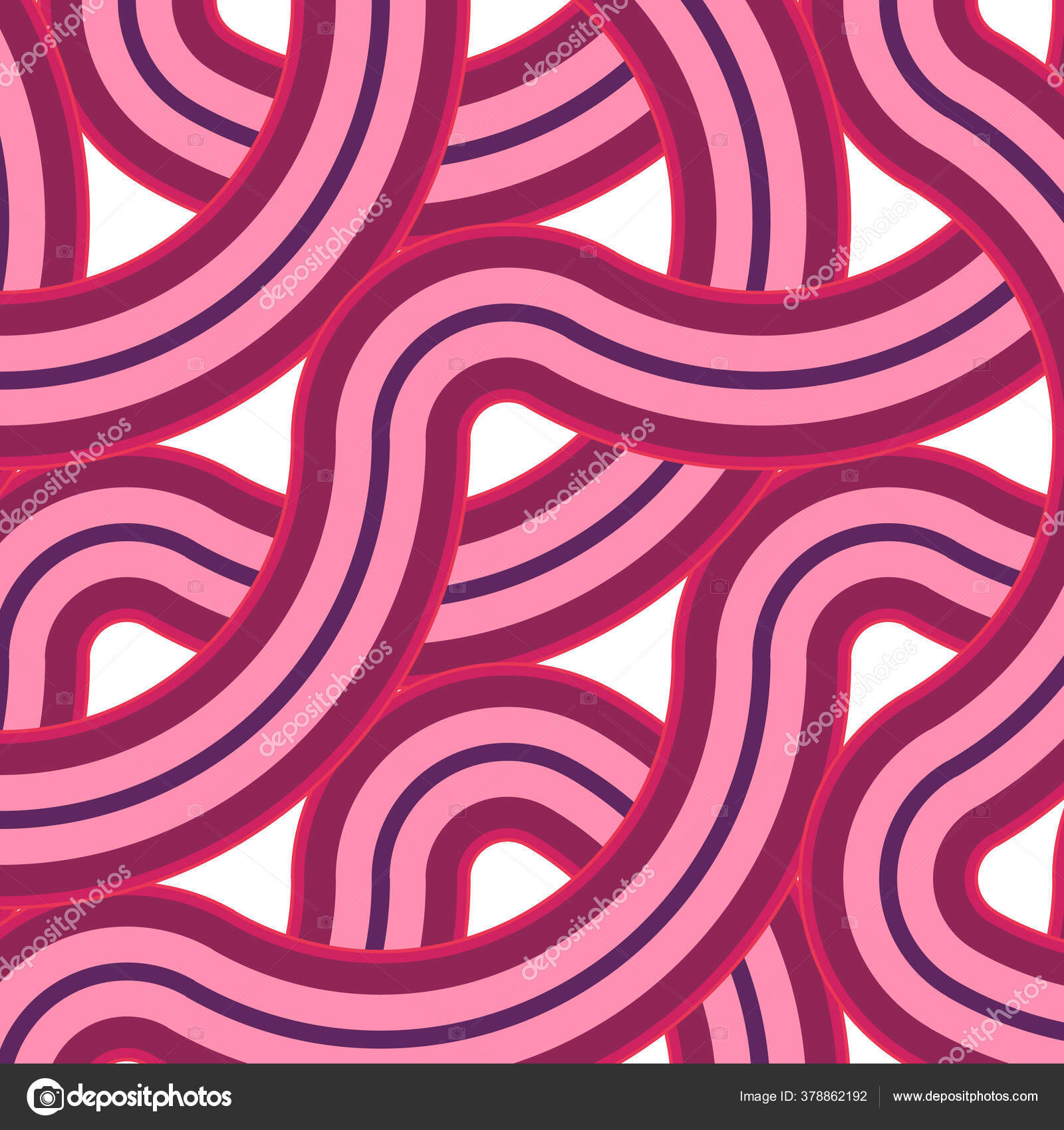 Colorful Tile Seamless Random Interweaving Wavy Lines Pattern ...