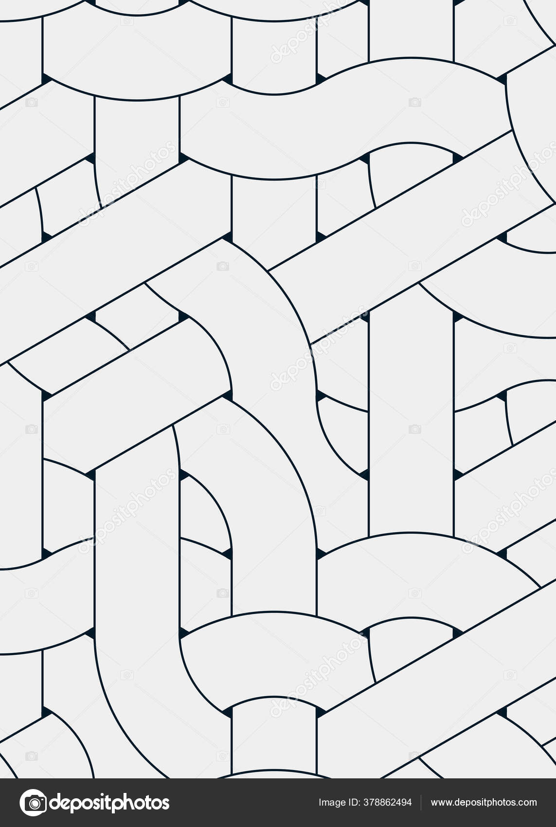 Colorful Tile Seamless Random Interweaving Wavy Lines Pattern ...