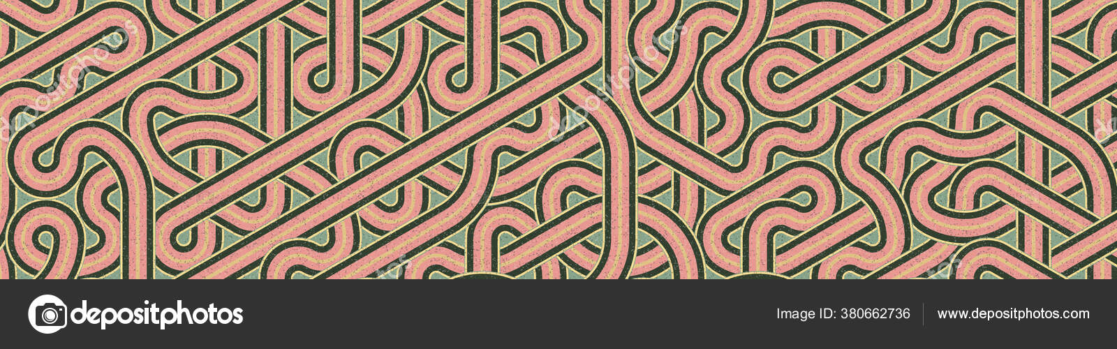 Colorful Tile Seamless Random Interweaving Wavy Lines Pattern ...