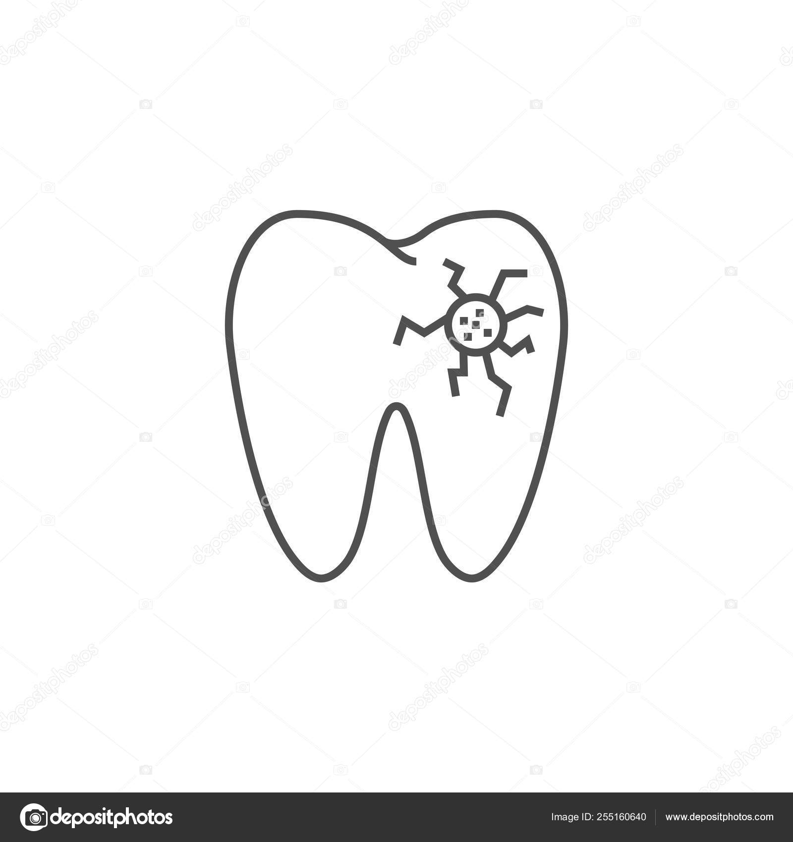 Caries Line Icon Stock Vector Image by ©leshkasmok #255160640