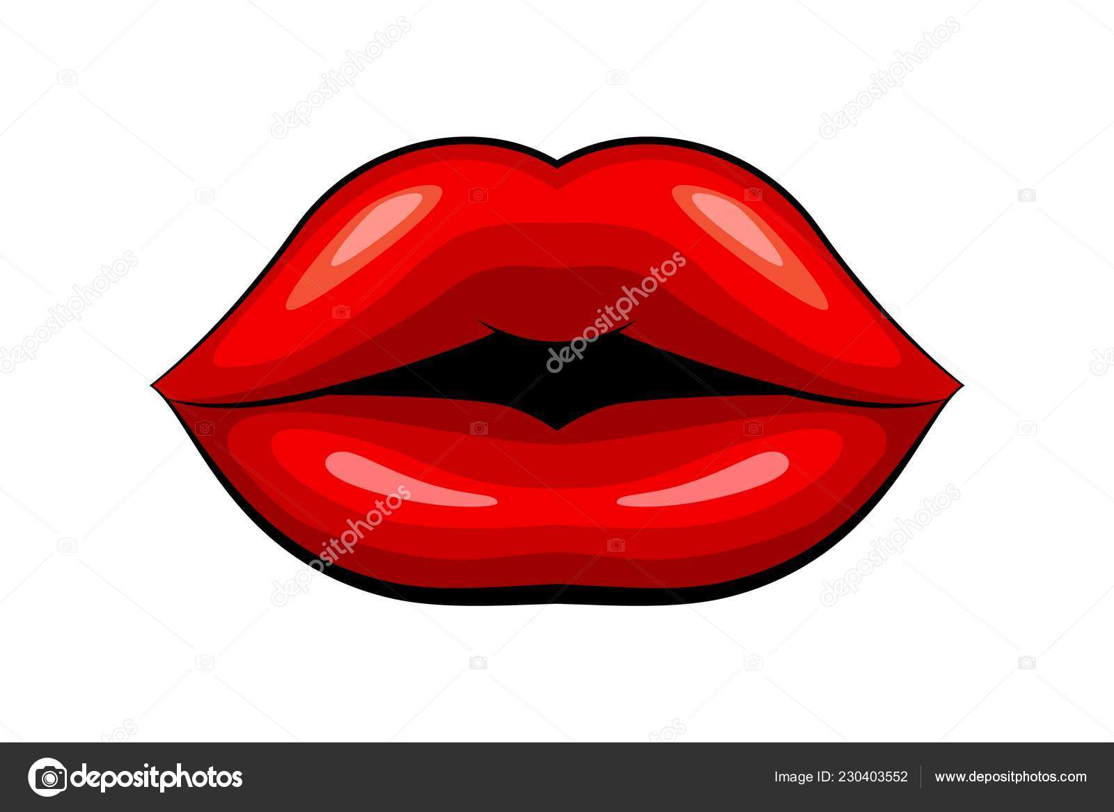 Silueta De Labios Rojos Labios De La Mujer Del Vector Y Siluetas De La