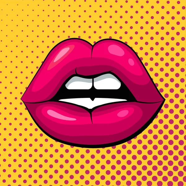 Pop Art Woman Lips — Stock Vector © Gal Amar 129182602