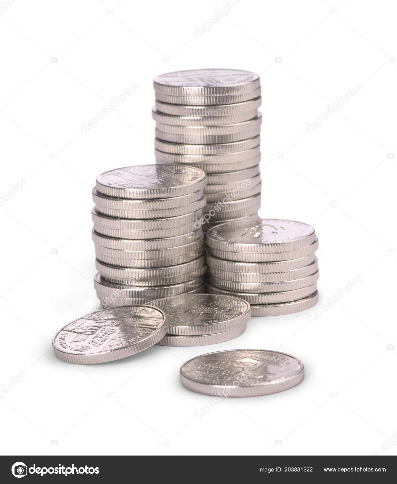 Silver Coins Stacks