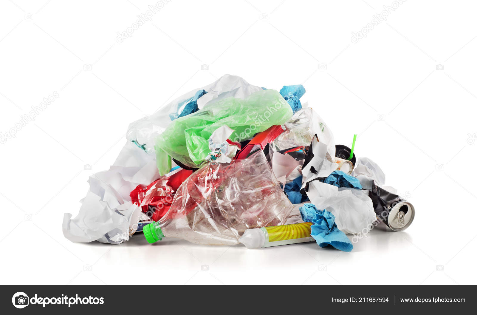 Garbage Pile White Background