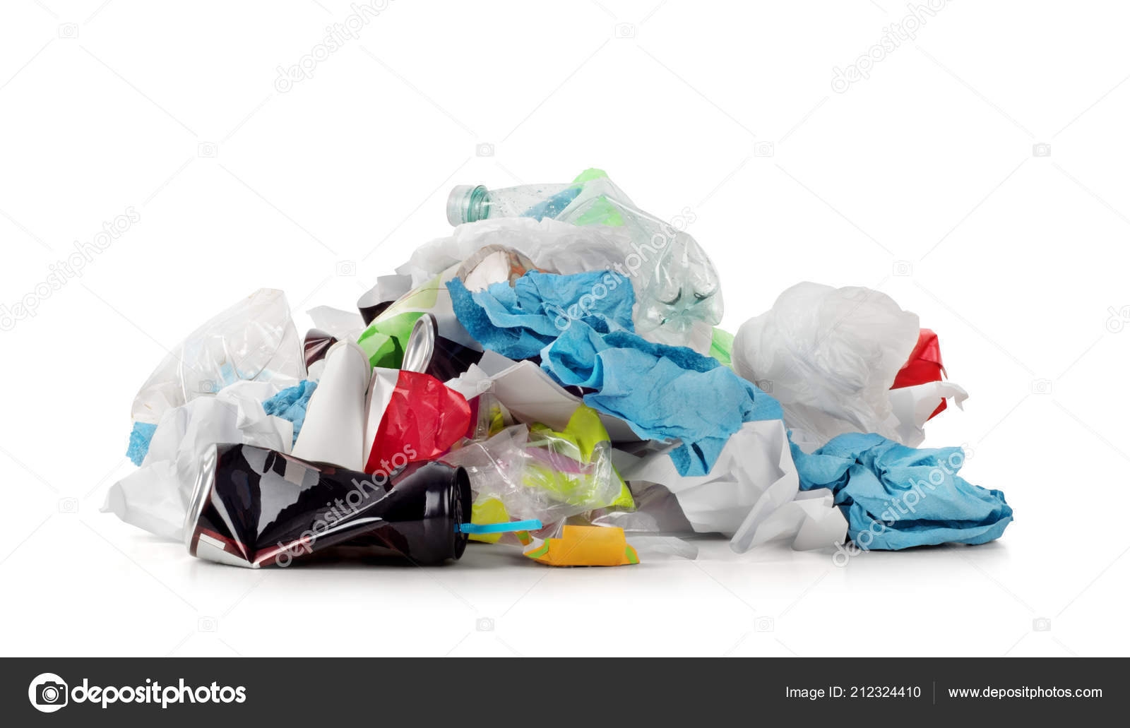 Garbage Pile Isolated White Background — Stock Photo © urfingus #212324410