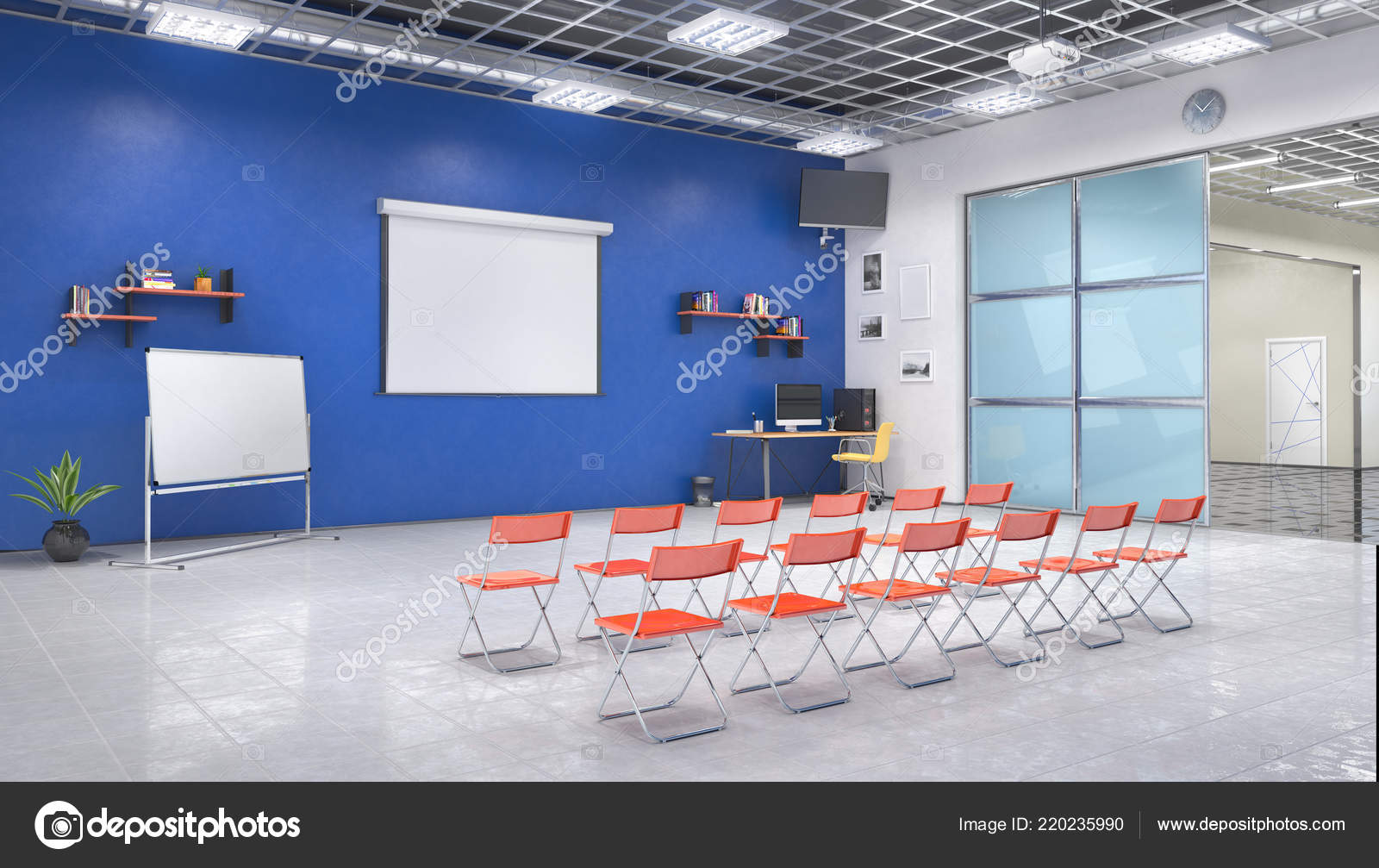 Modern Office Lecture Hall Interior Illustration — Stock Photo ...