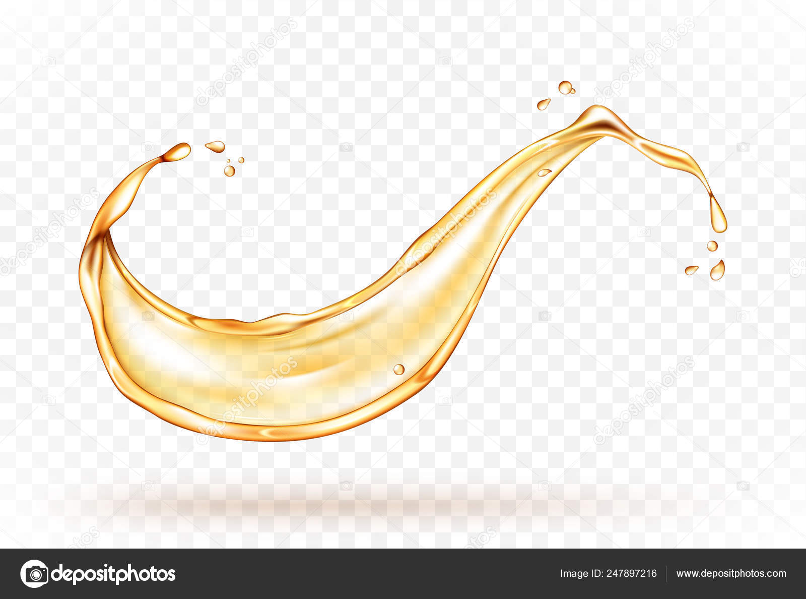 Oil splash isolated on transparent background. Realistic vector ...