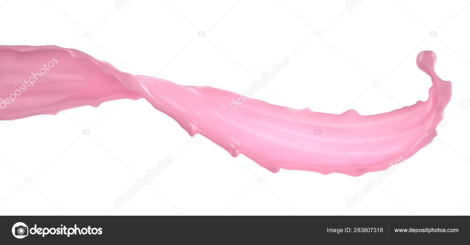 Pink splash. Vector realistic illustration isolated on white background ...