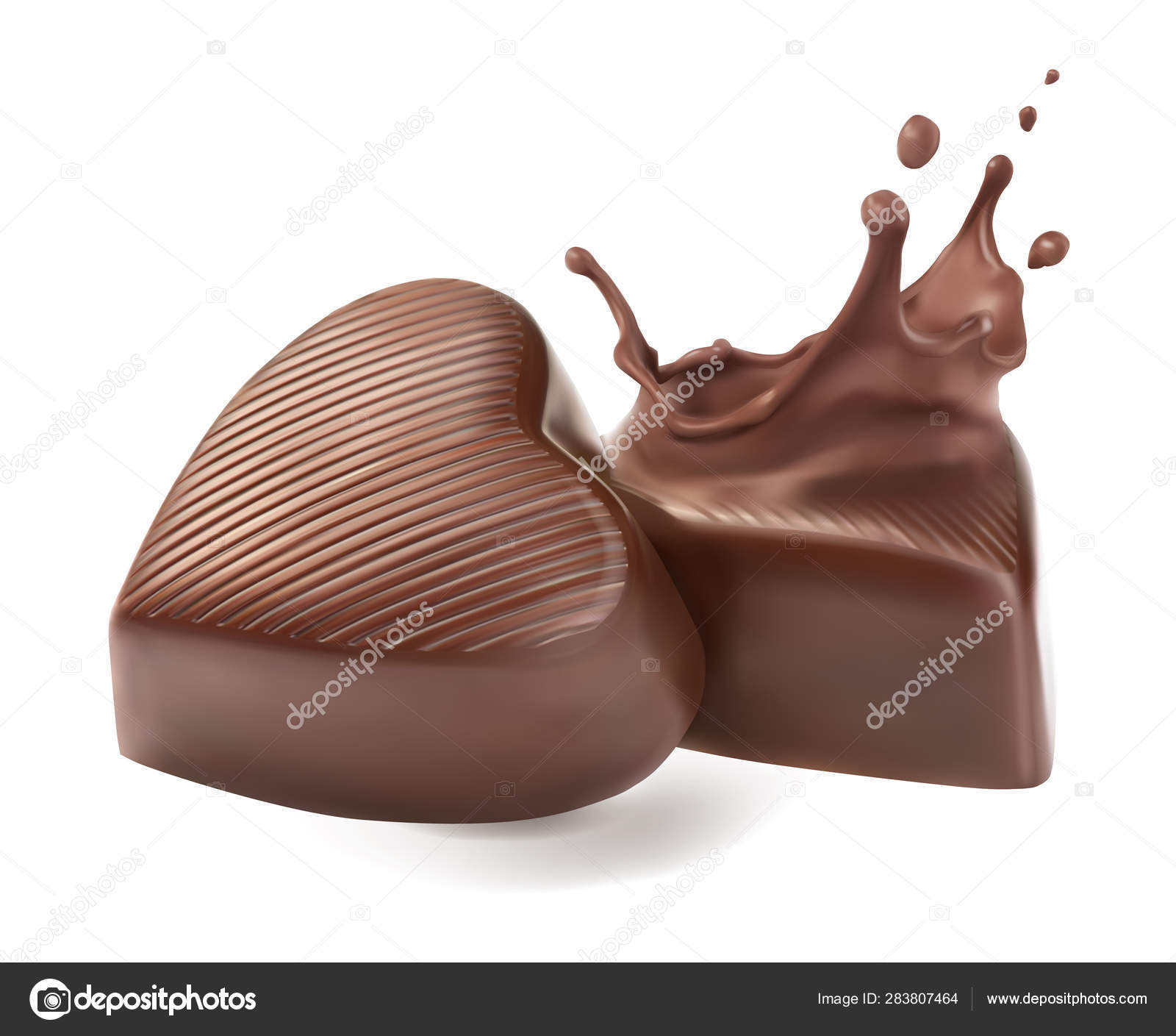Chocolate candies. Liquid splash on candy. Vector realistic illu Stock ...