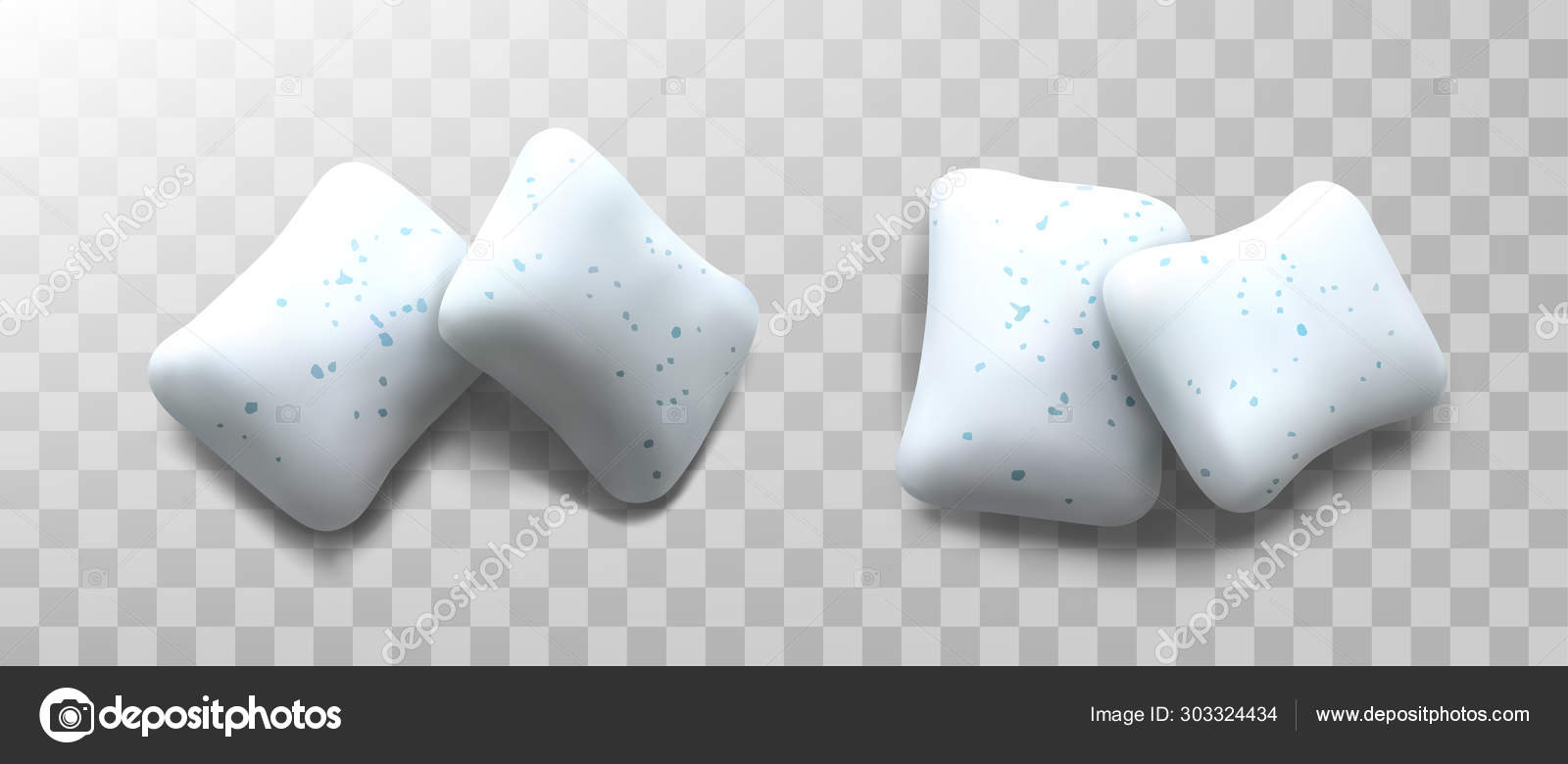 Vector chewing gum isolated on transparent background. Realistic vector ...