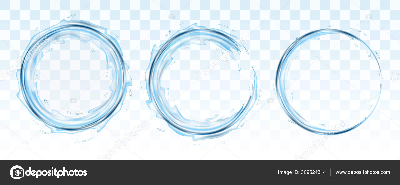 Water splash circle isolated on transparent background. Realistic ...