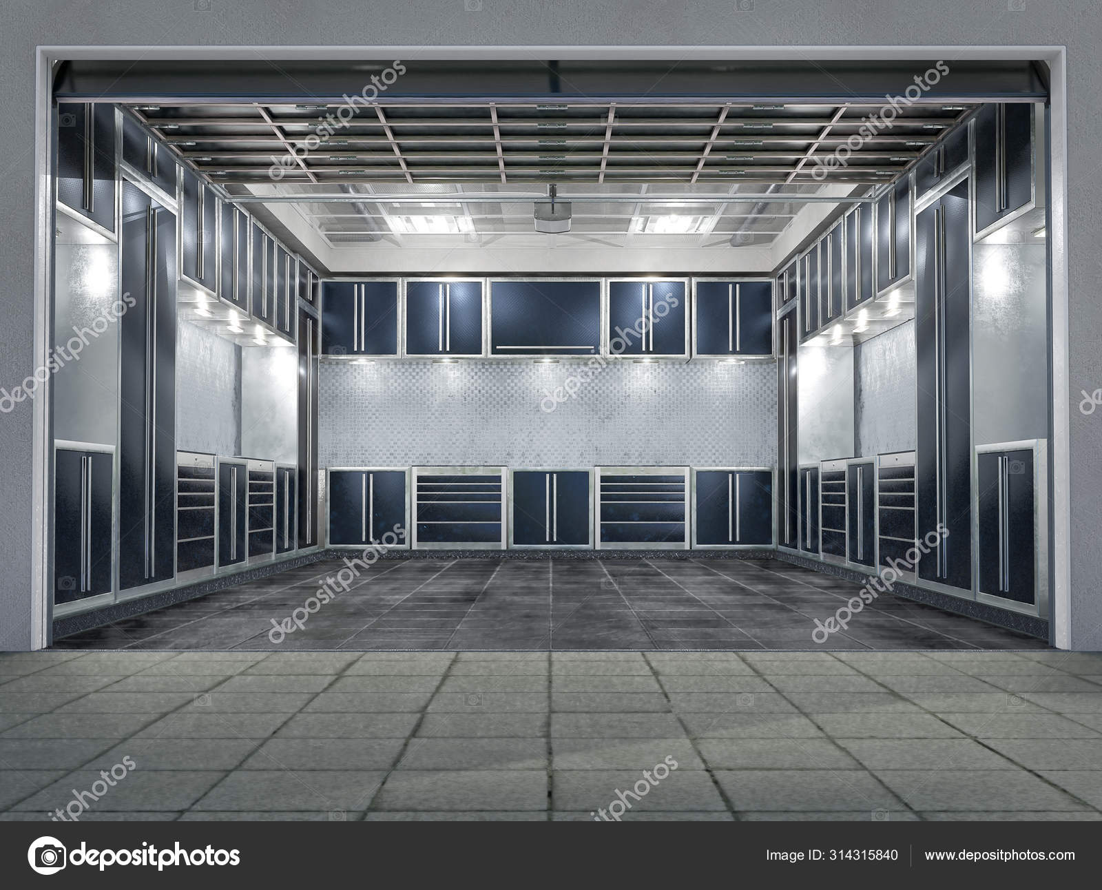 Modern Garage Interior Empty 13,744 Modern Garage Interior Stock