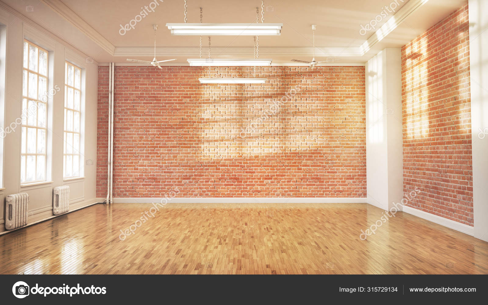 Dance or ballet studio interior. 3d illustration Stock Photo by ...