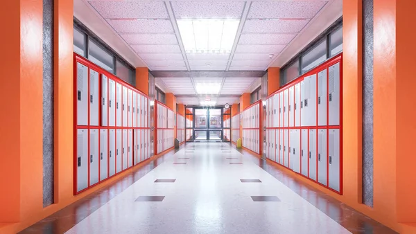 Anime High School Hallway