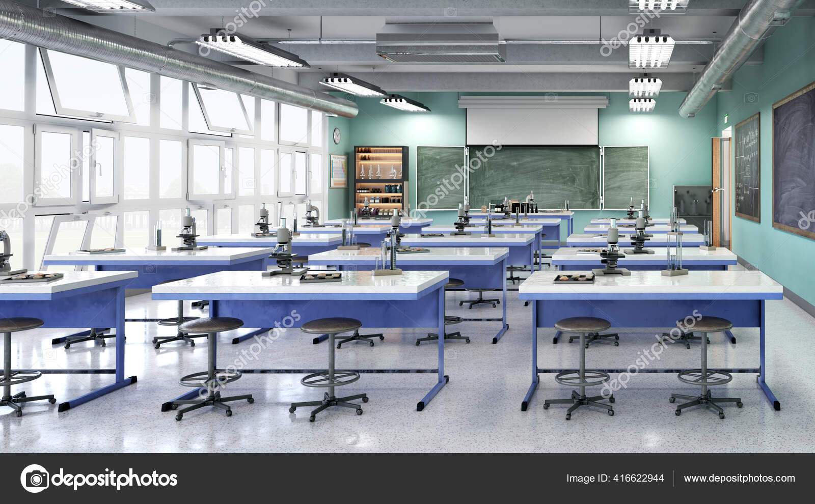 Modern Classroom High School Illustration Stock Photo by ©urfingus ...
