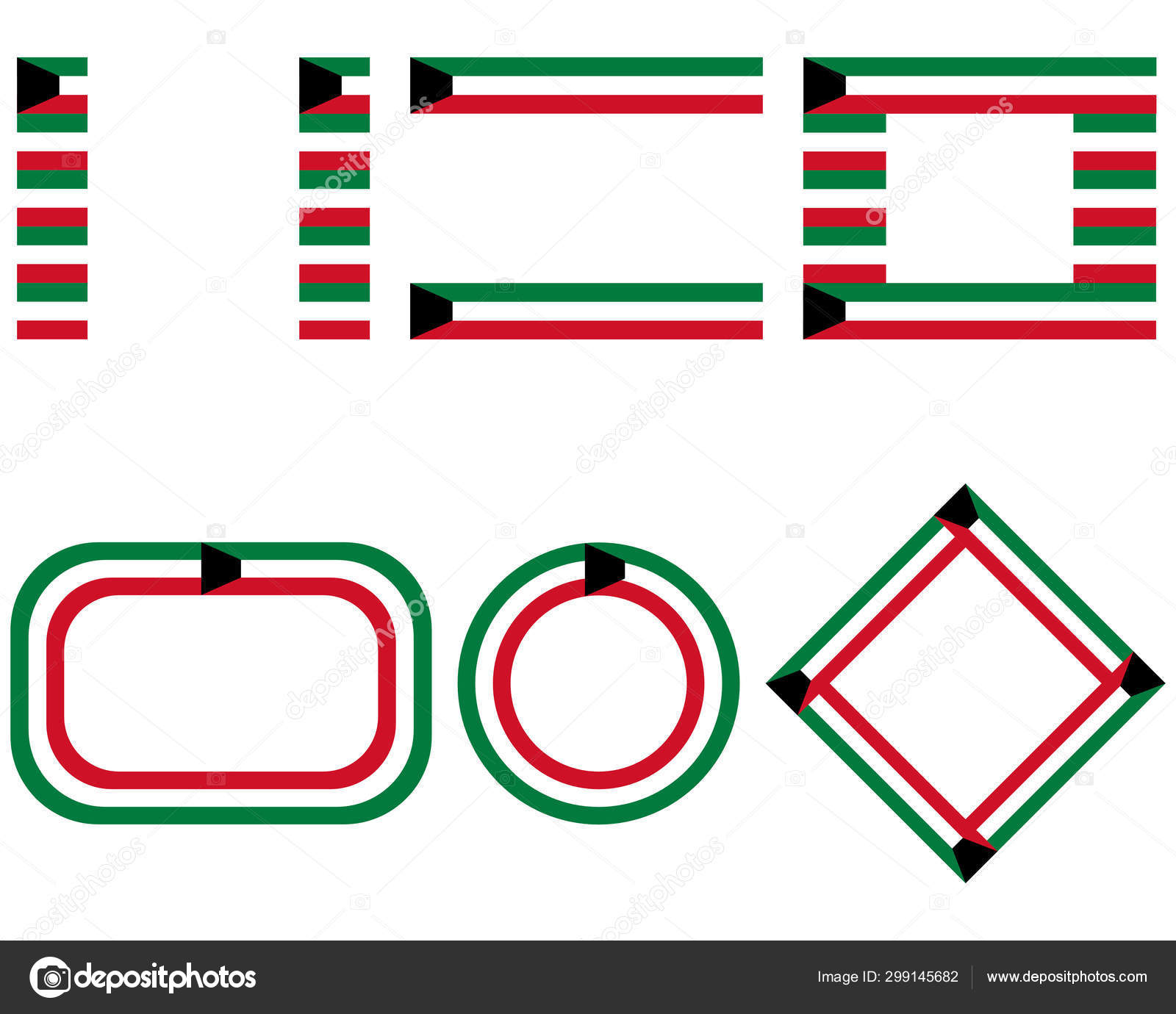 Bendera Kuwait dengan ruang fotokopi Vektor Stok oleh ©lantapix 299145682