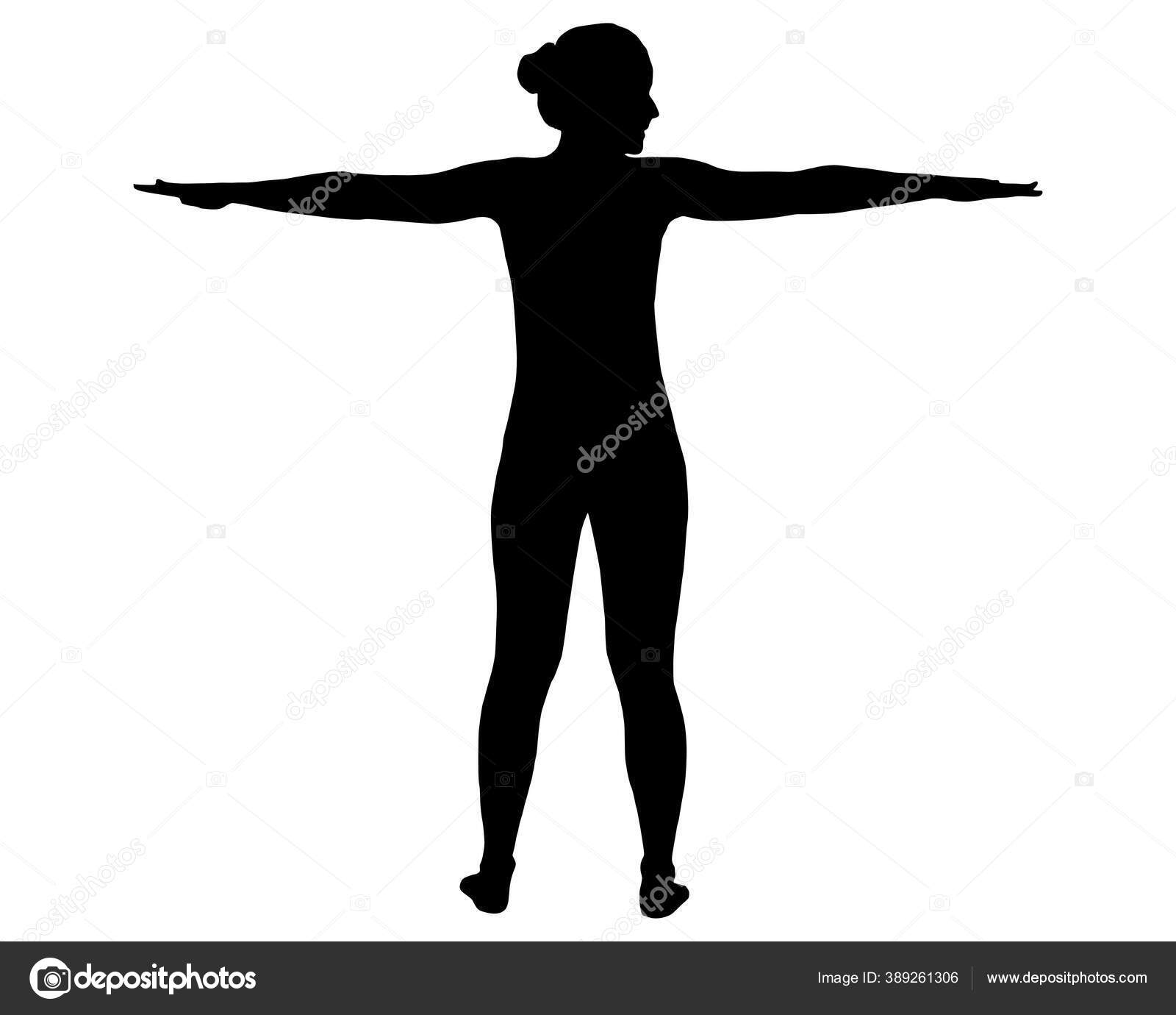 Back View Woman Outstretched Arms Stock Vector Image by ©lantapix ...