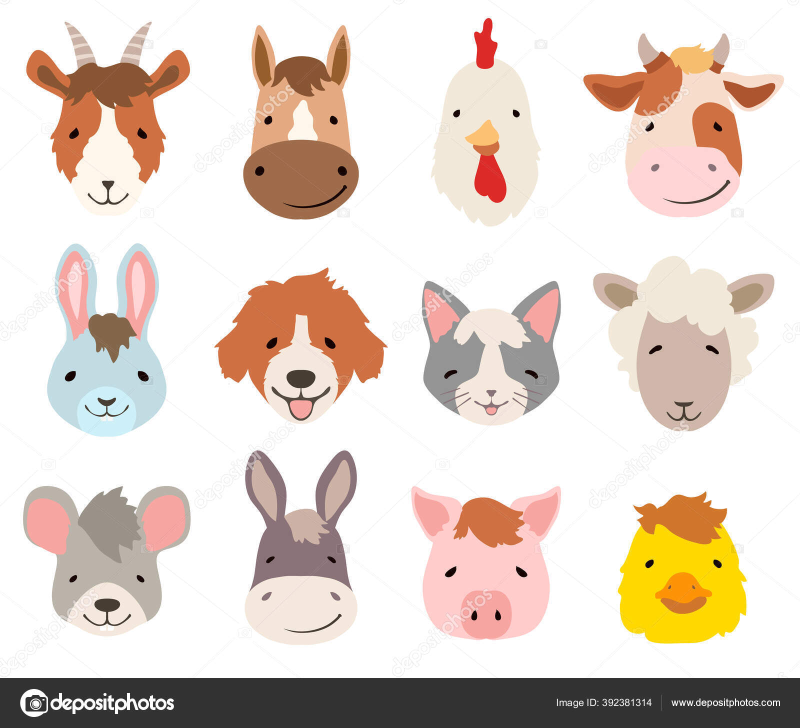 Farm Animal Face Clipart