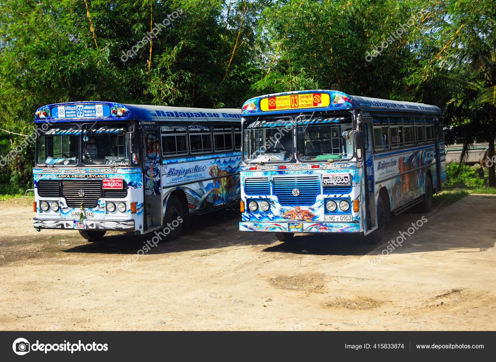 Sri Lanka Matara January 2020 Passenger Buses Parking Lot – Stock ...