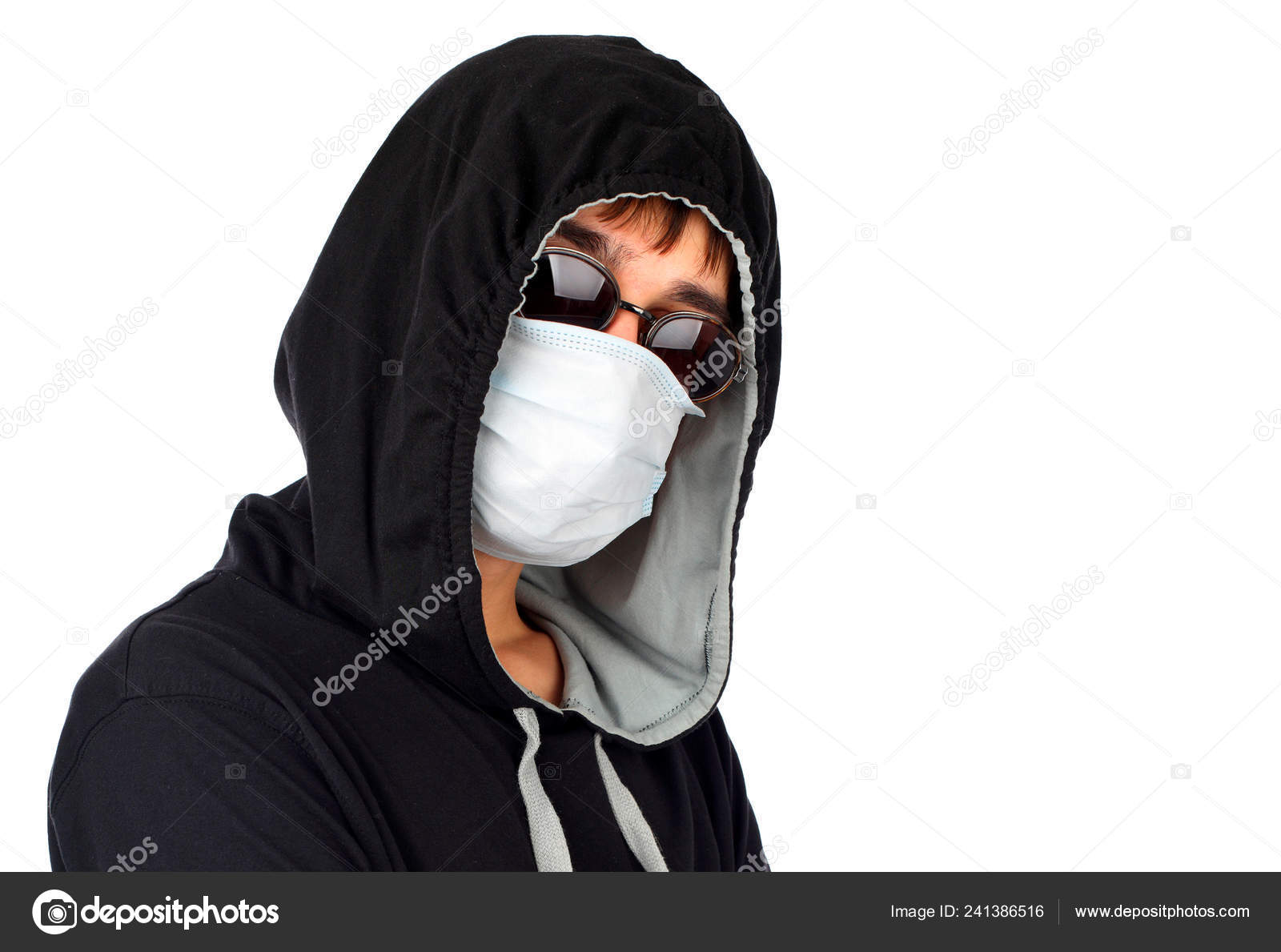 Young Man Mask Isolated White Background — Stock Photo © sabphoto ...