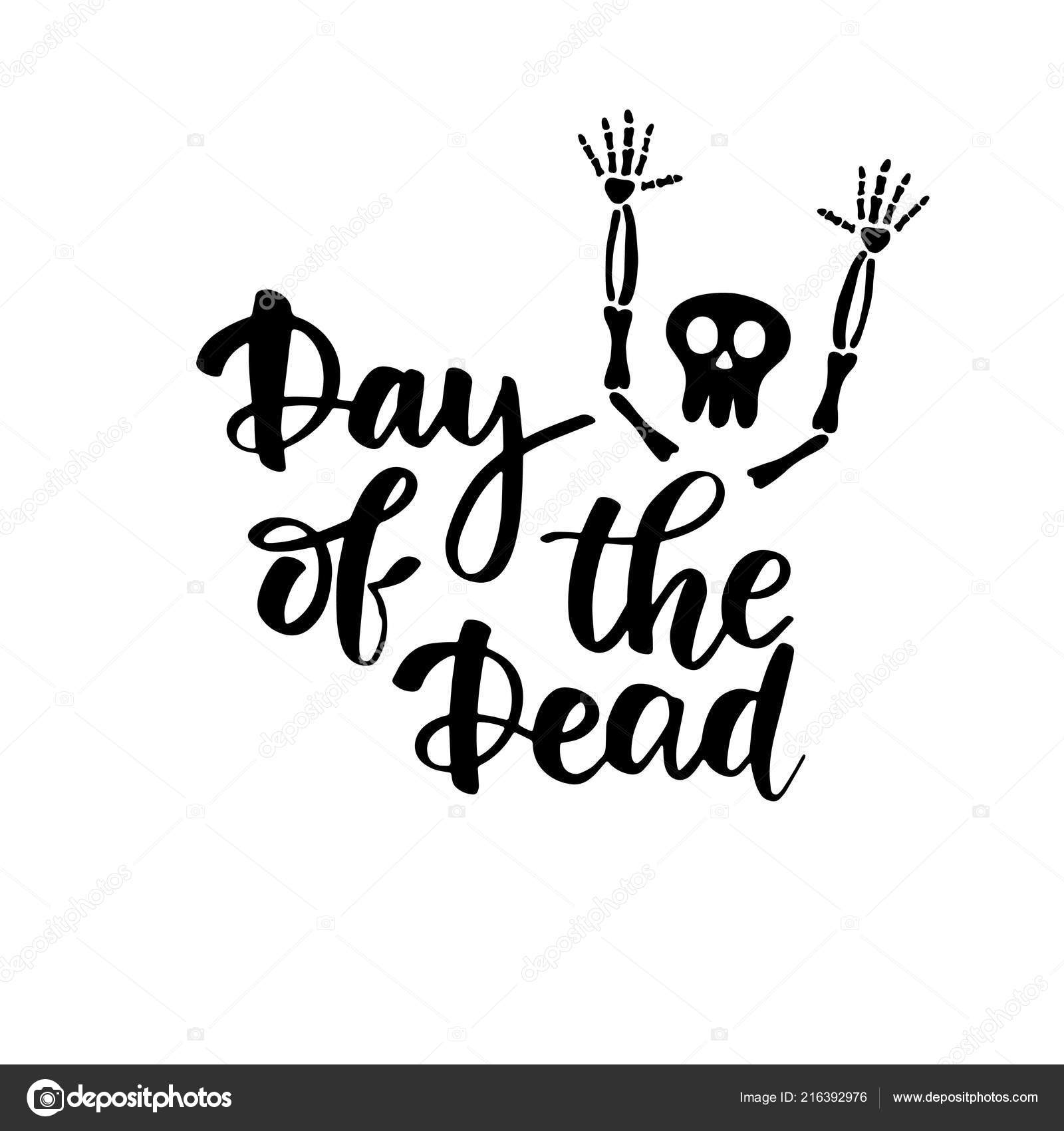Day Dead Lettering Phrase White Background Vector Banner Poster Card ...