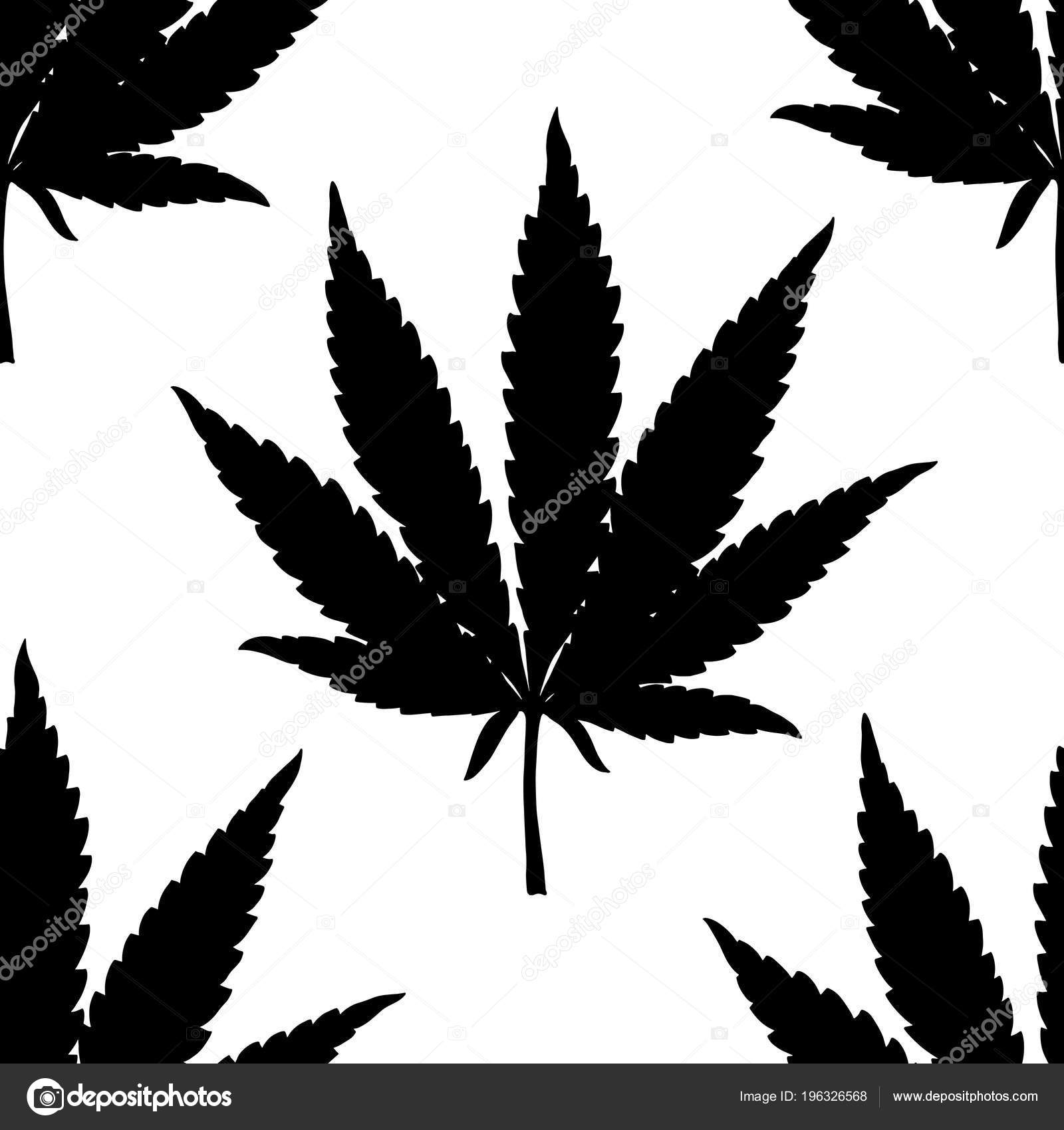 Patrón Sin Costuras Hoja Marihuana Fondo Narcótico Dibujado Mano Fondo Vector de stock por ©de ...