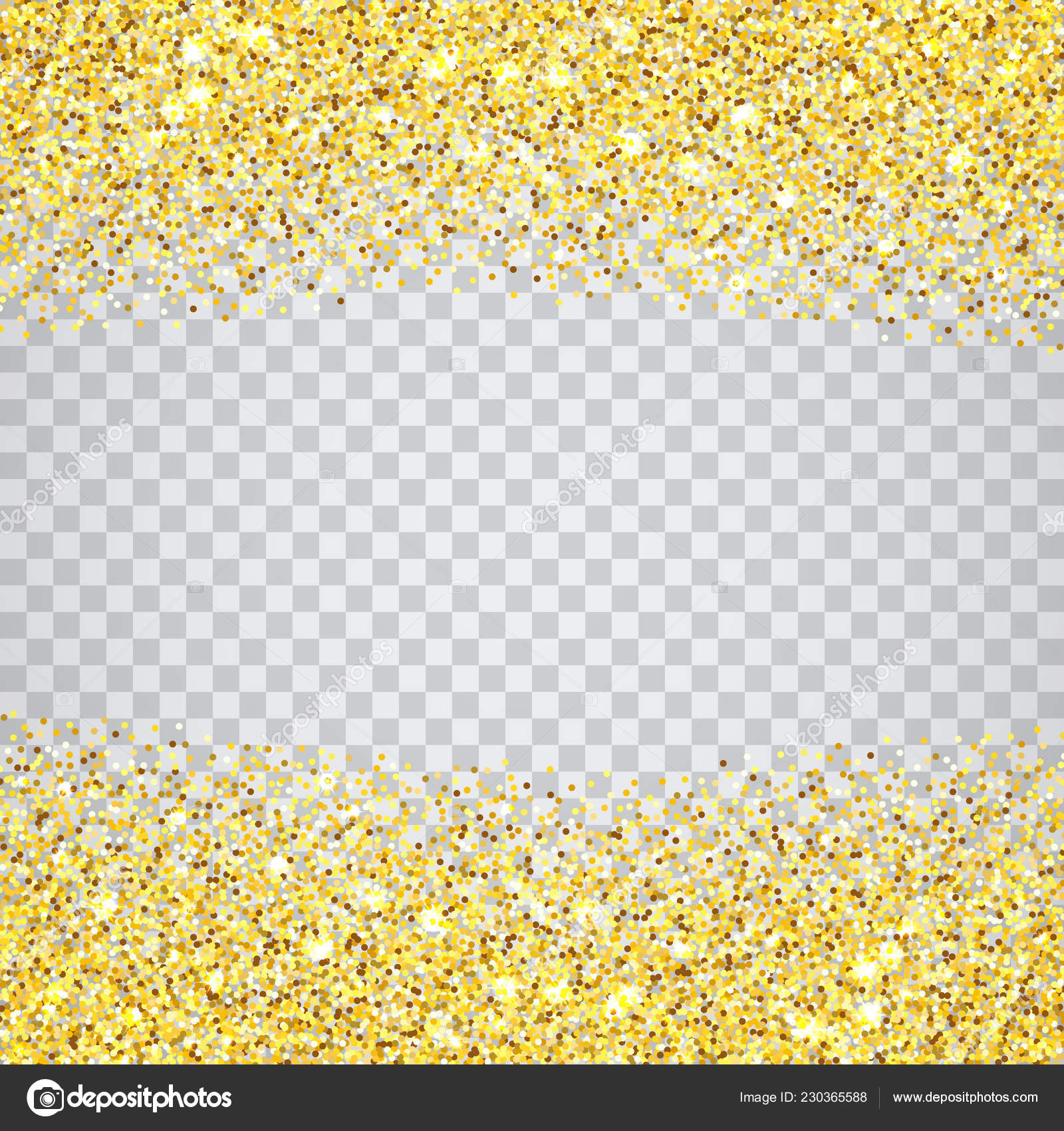 Borde Textura Brillo Dorado Sobre Fondo Transparente Del Inspector ...