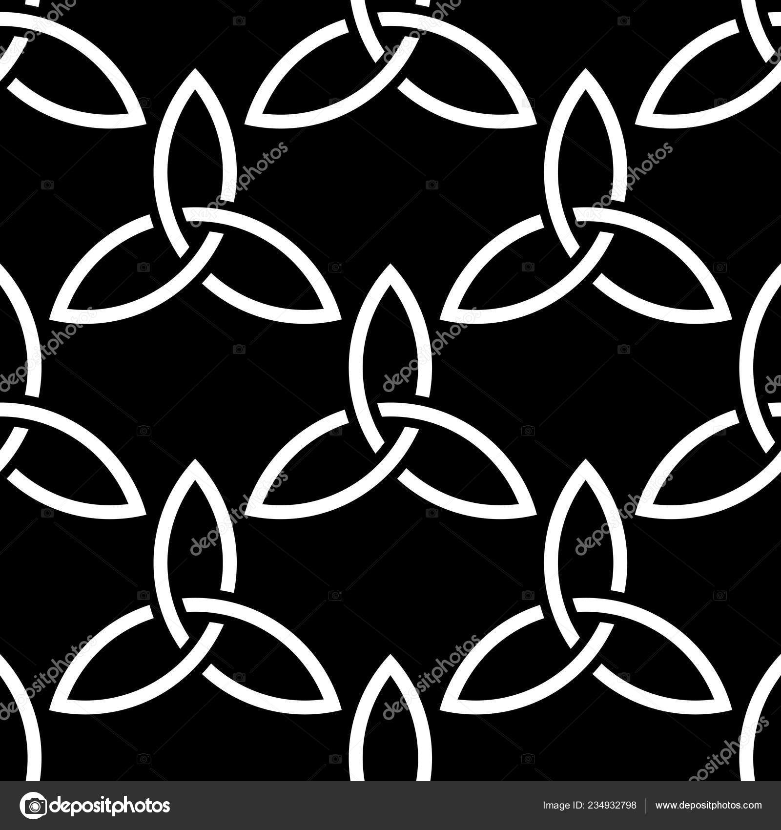 Traditional Celtic Style Braided Knots Triquetra Symbols Seamless ...