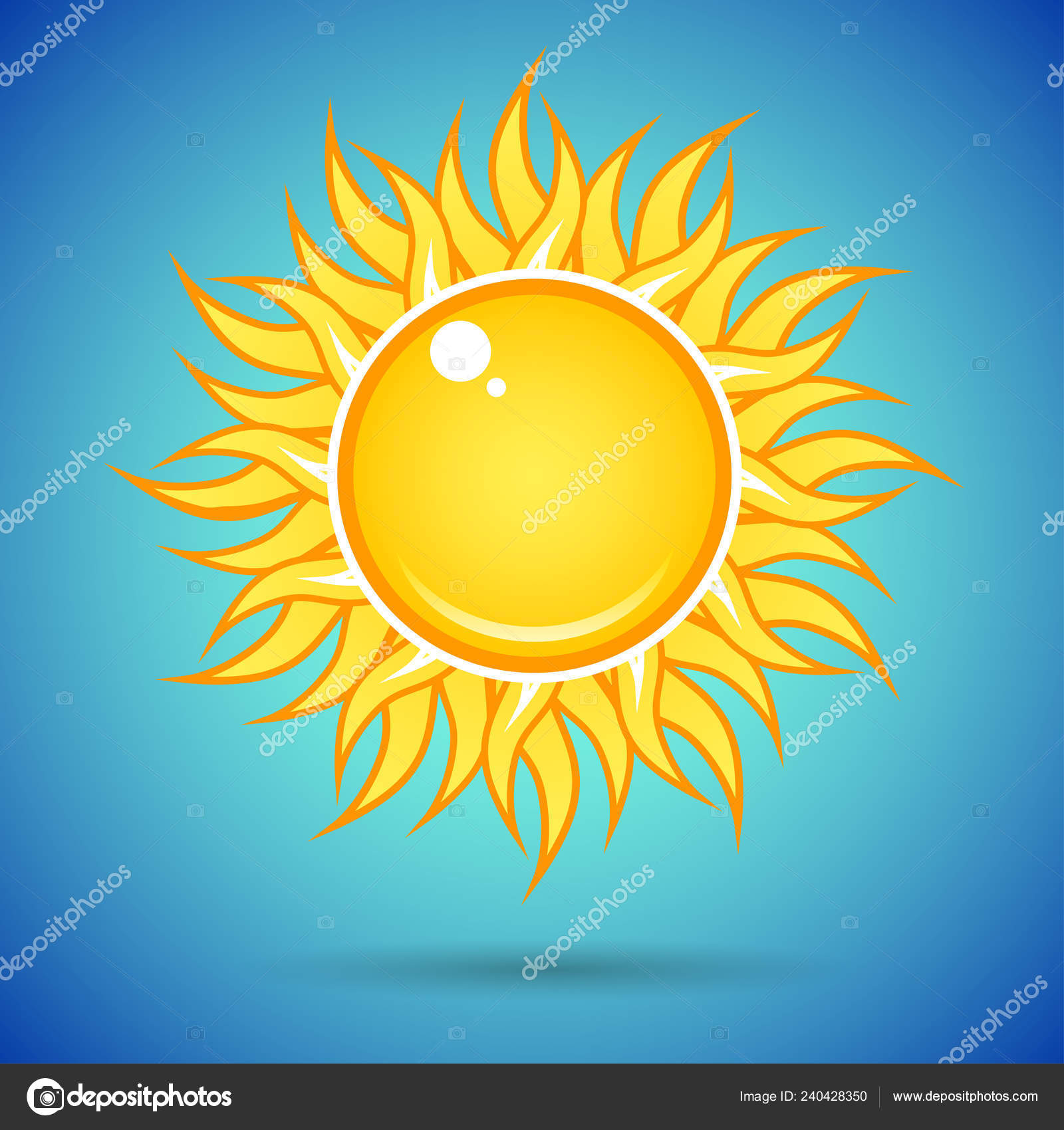 Yellow Sun In Blue Sky