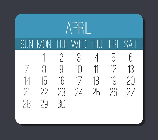 April year 2019 paint stroke monthly calendar Stock Vector by ©de-kay ...