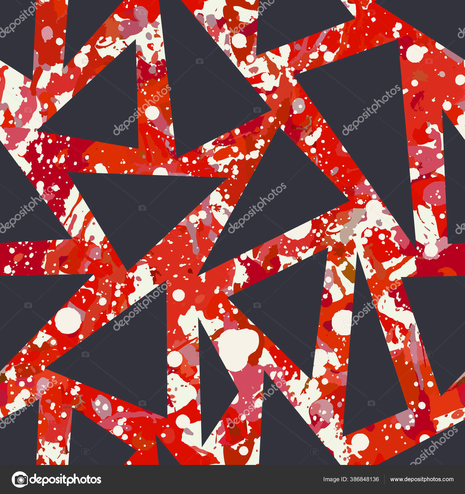 Red Splatter Paint Seamless Pattern Abstract Vector Background Colorful ...