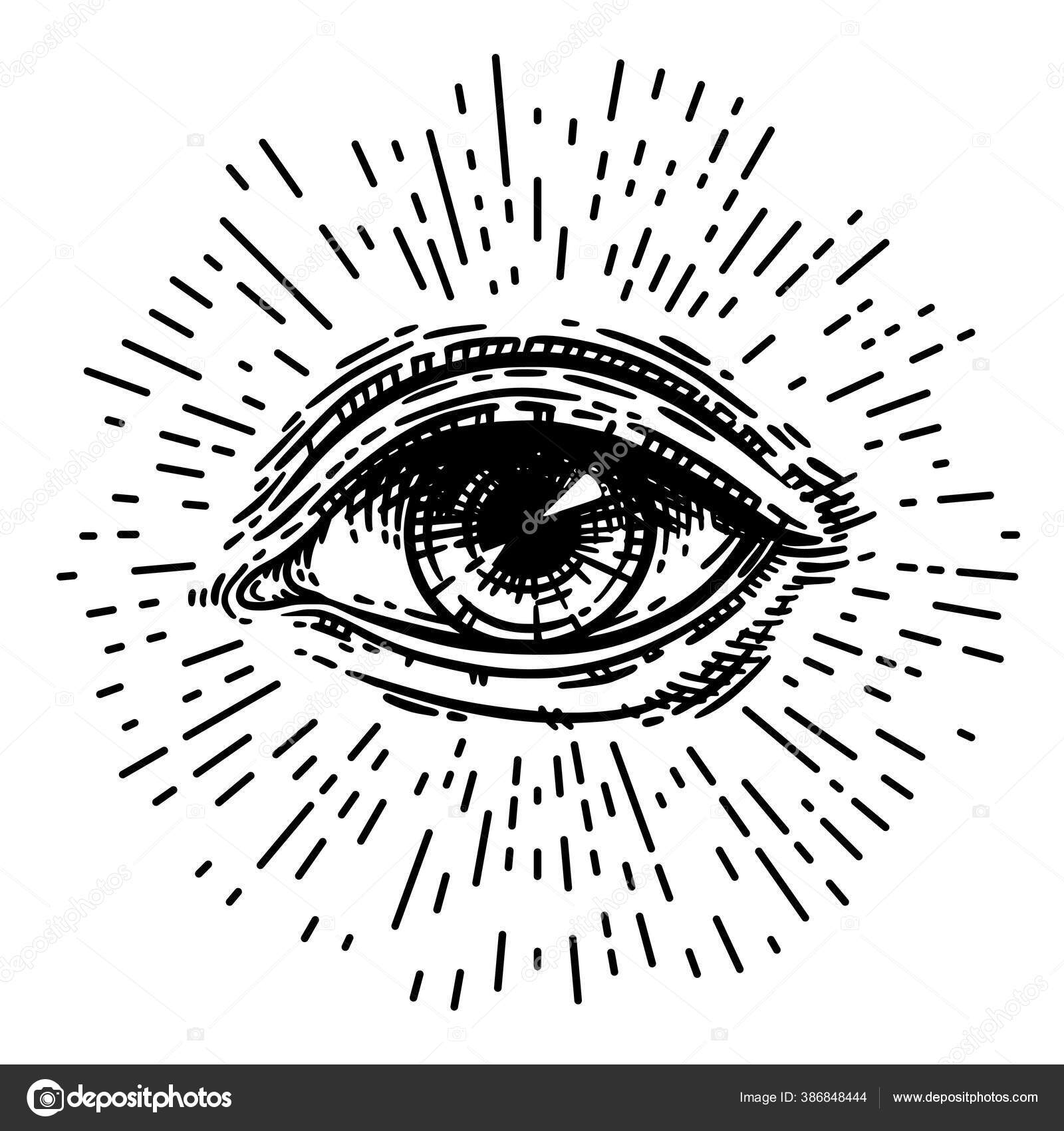 Eye Providence Sacred Masonic Symbol All Seeing Eye Rays Light Stock ...