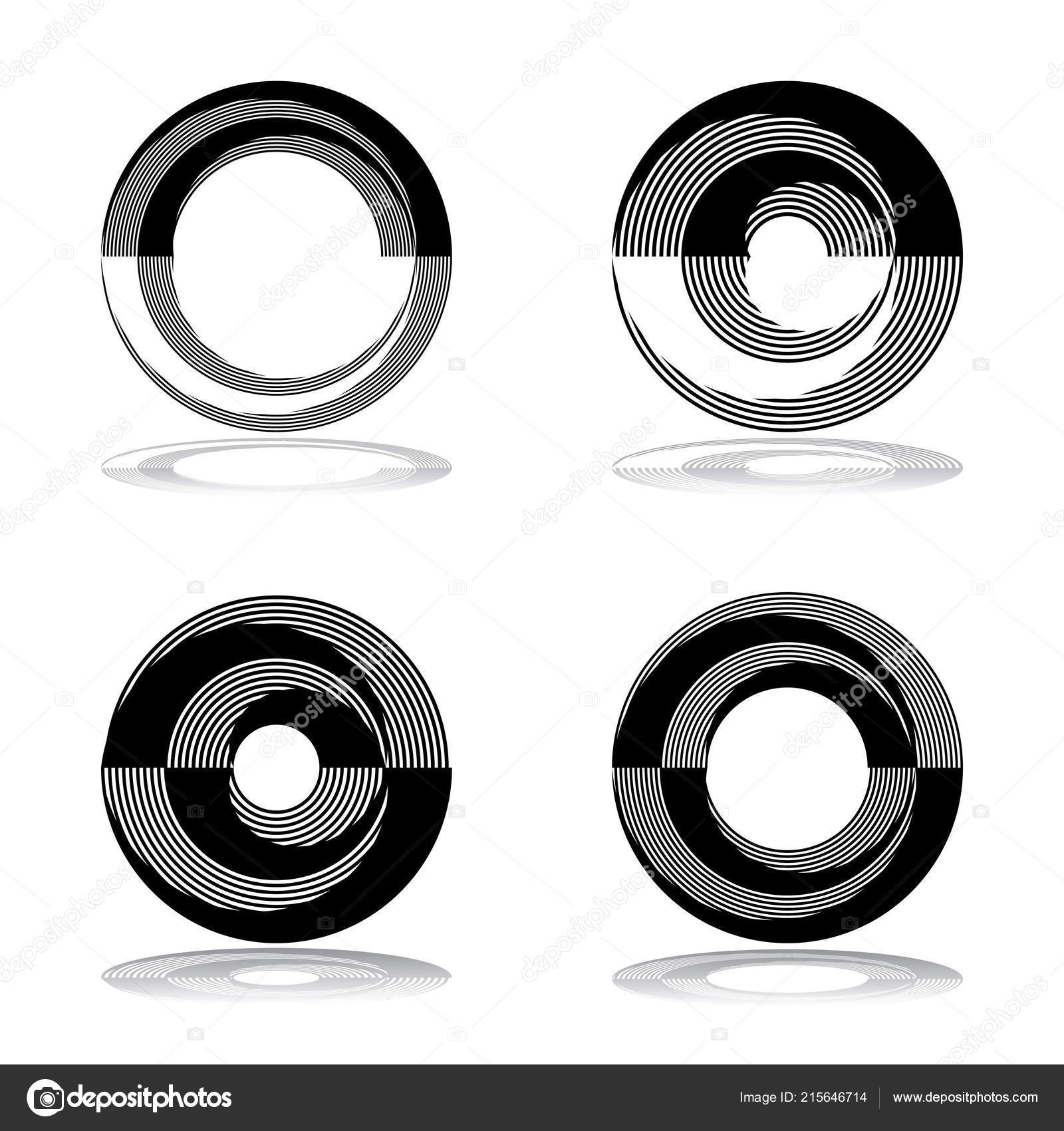 Circle Design Elements Abstract Icons Set Vector Art Stock Vector Image ...