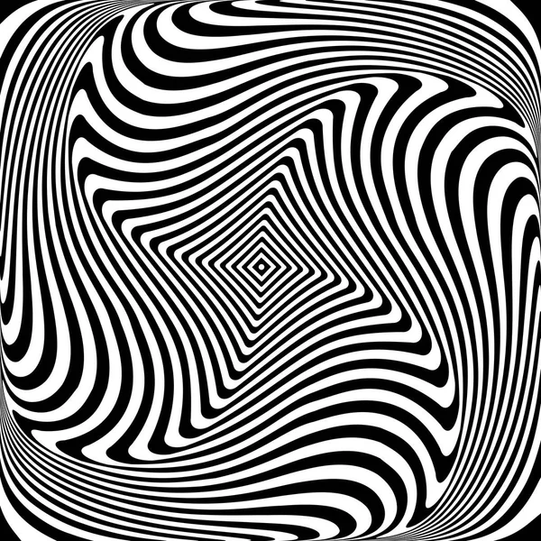 Abstract op art design. Torsion rotation movement. — Stock Vector ...